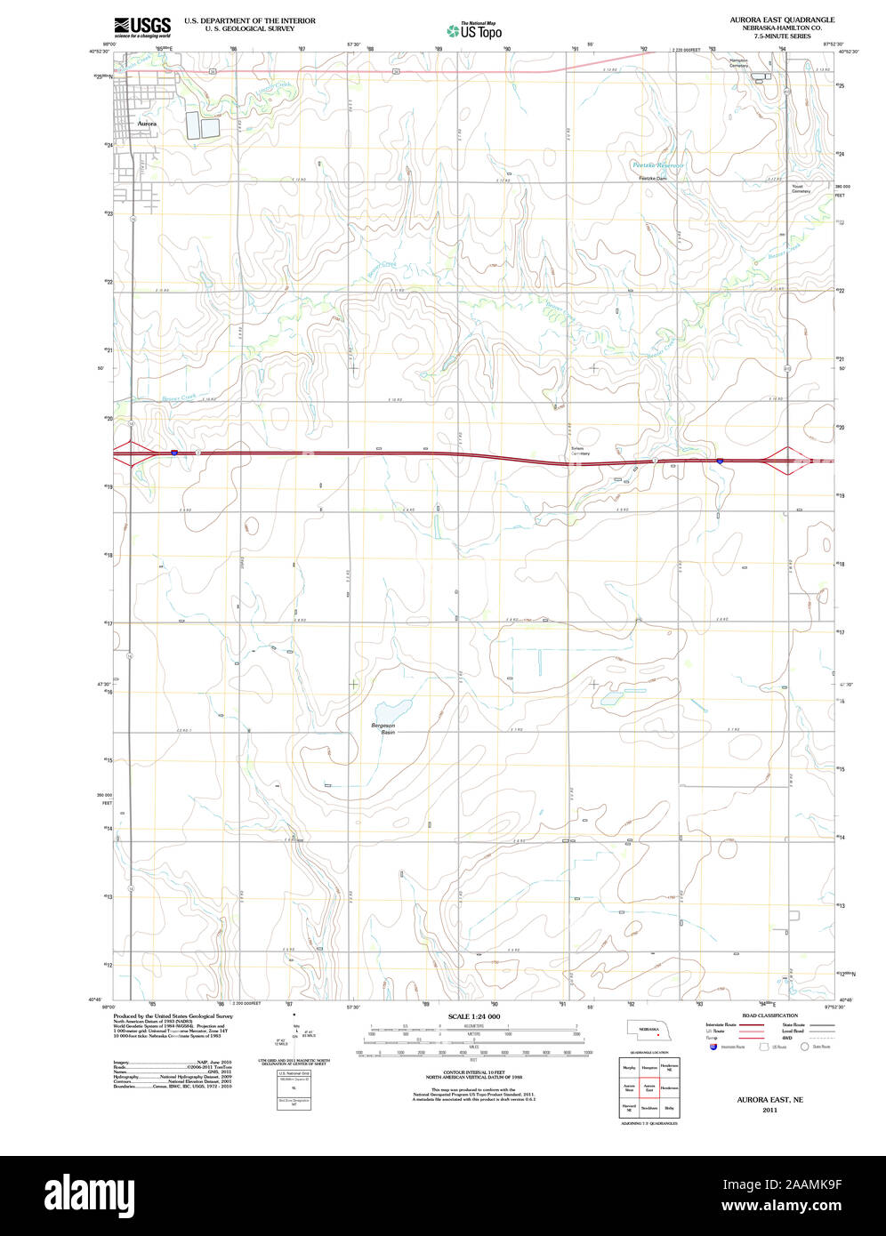 Aurora nebraska map hi-res stock photography and images - Alamy