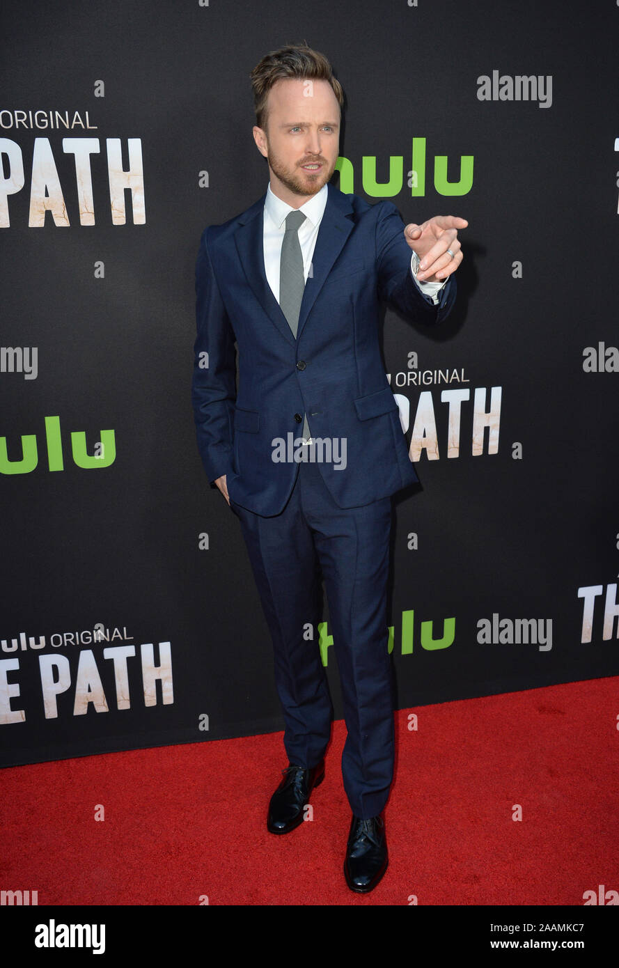 LOS ANGELES, CA - MARCH 21, 2016: Actor Aaron Paul at the premiere for ...