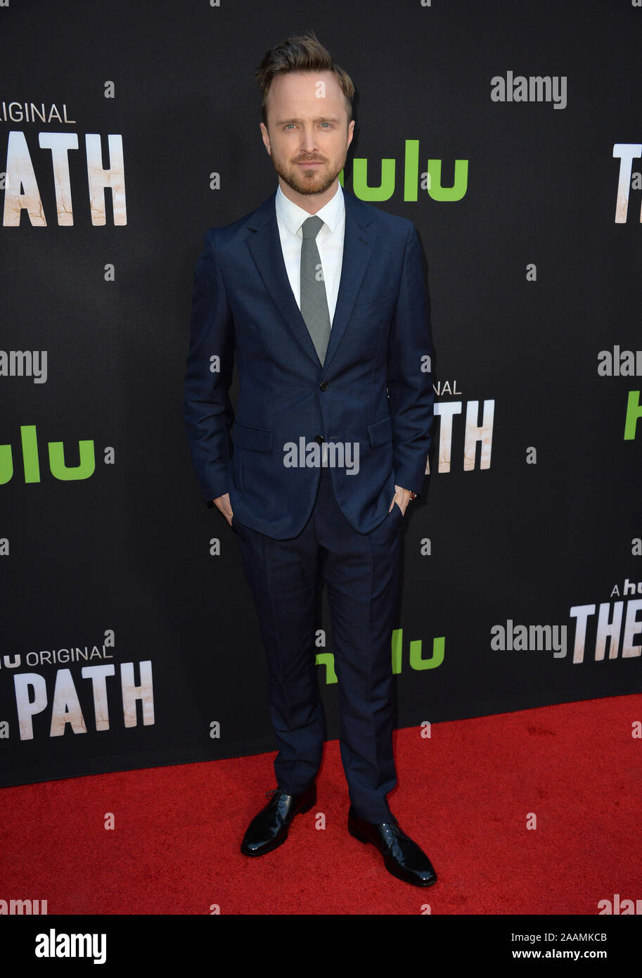 LOS ANGELES, CA - MARCH 21, 2016: Actor Aaron Paul at the premiere for ...