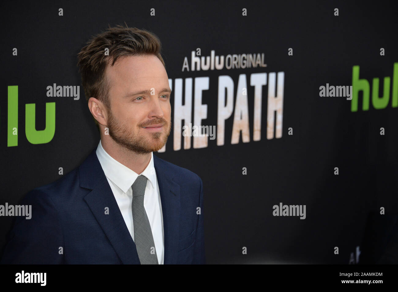 LOS ANGELES, CA - MARCH 21, 2016: Actor Aaron Paul at the premiere for ...
