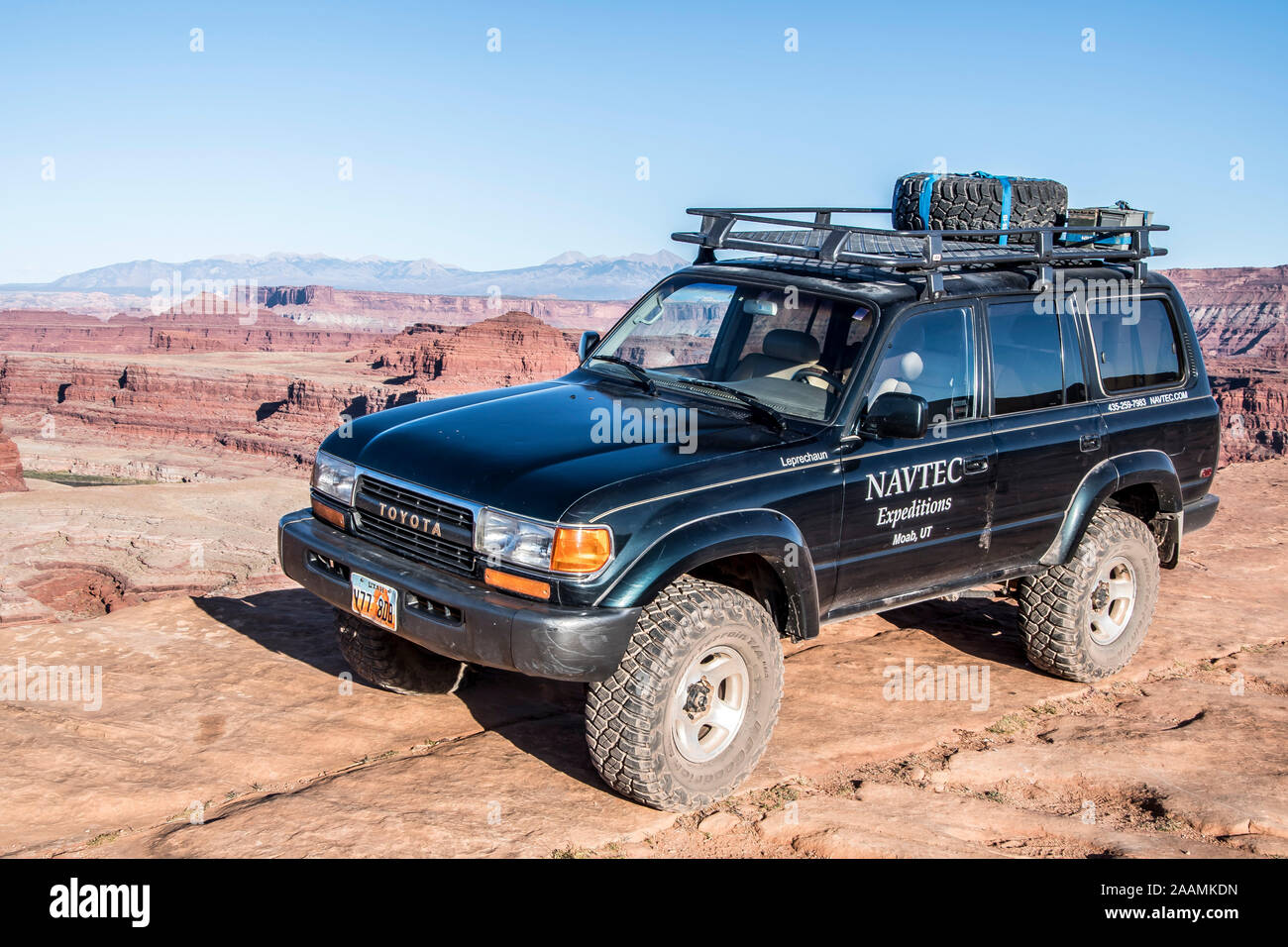 Stock Photo - Toyota Land Cruiser FJ80 expedition vehicle "Leprechaun ...