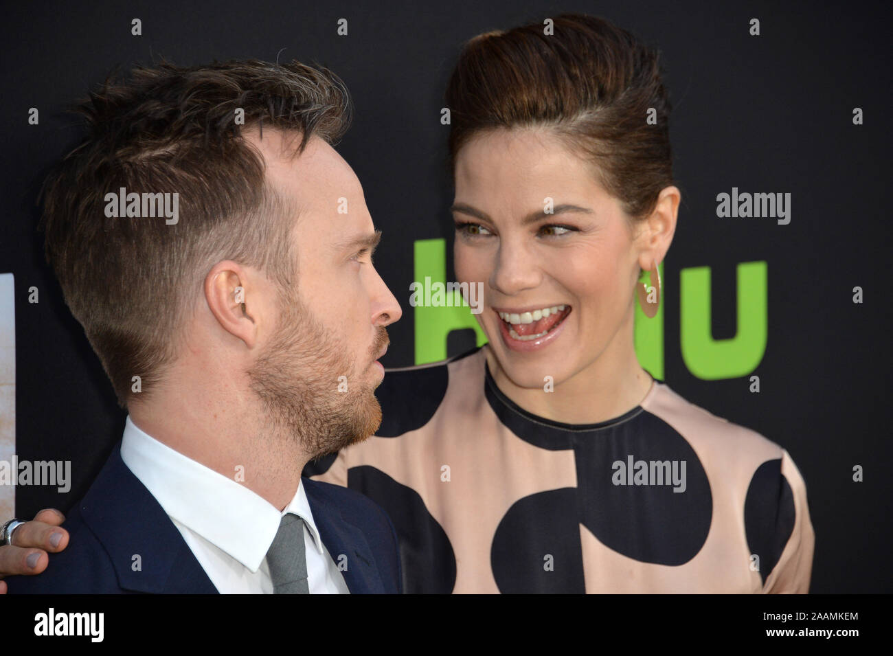 LOS ANGELES, CA - MARCH 21, 2016: Aaron Paul & Michelle Monaghan at the ...