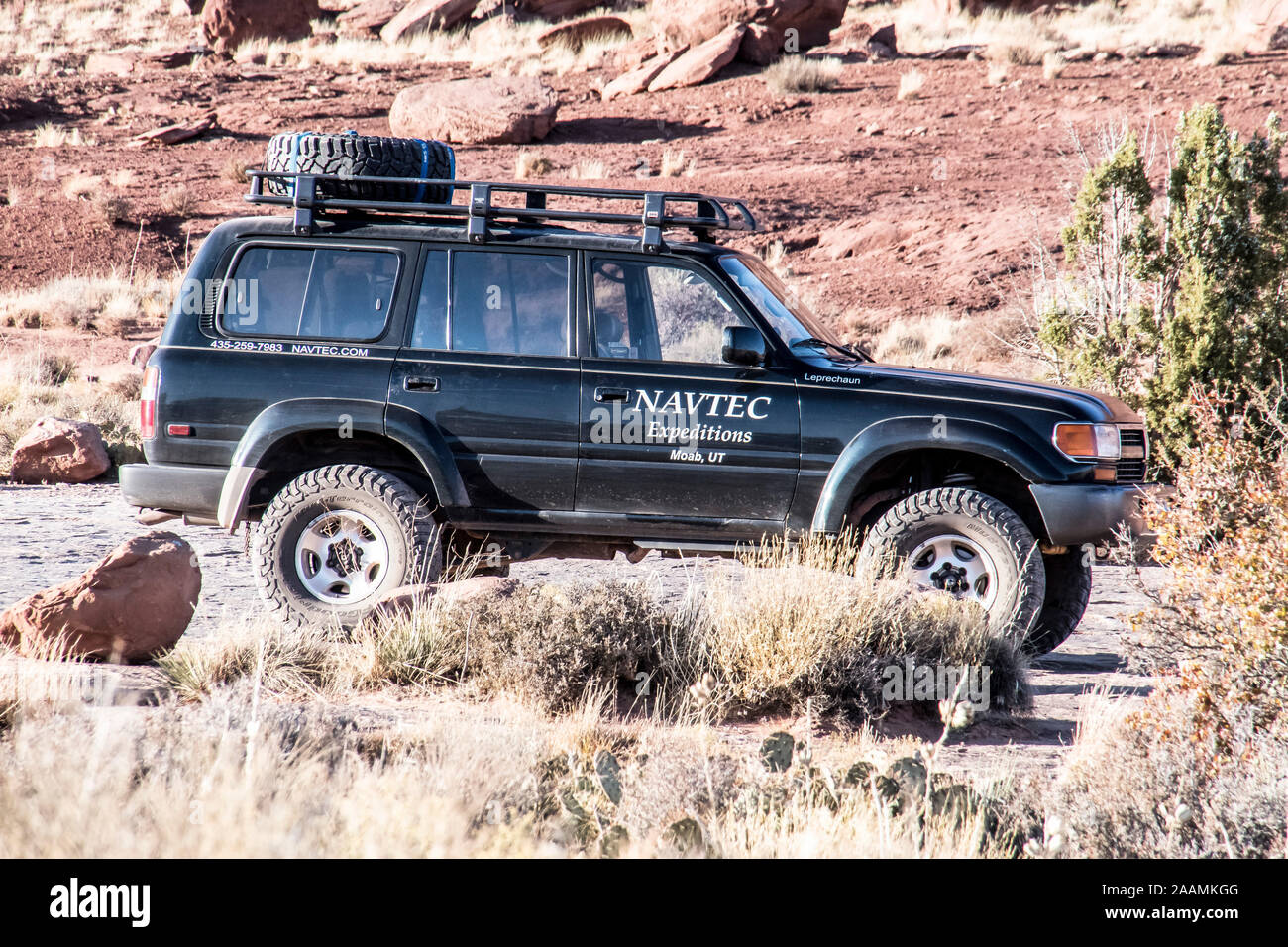 Stock Photo - Toyota Land Cruiser FJ80 expedition vehicle "Leprechaun ...