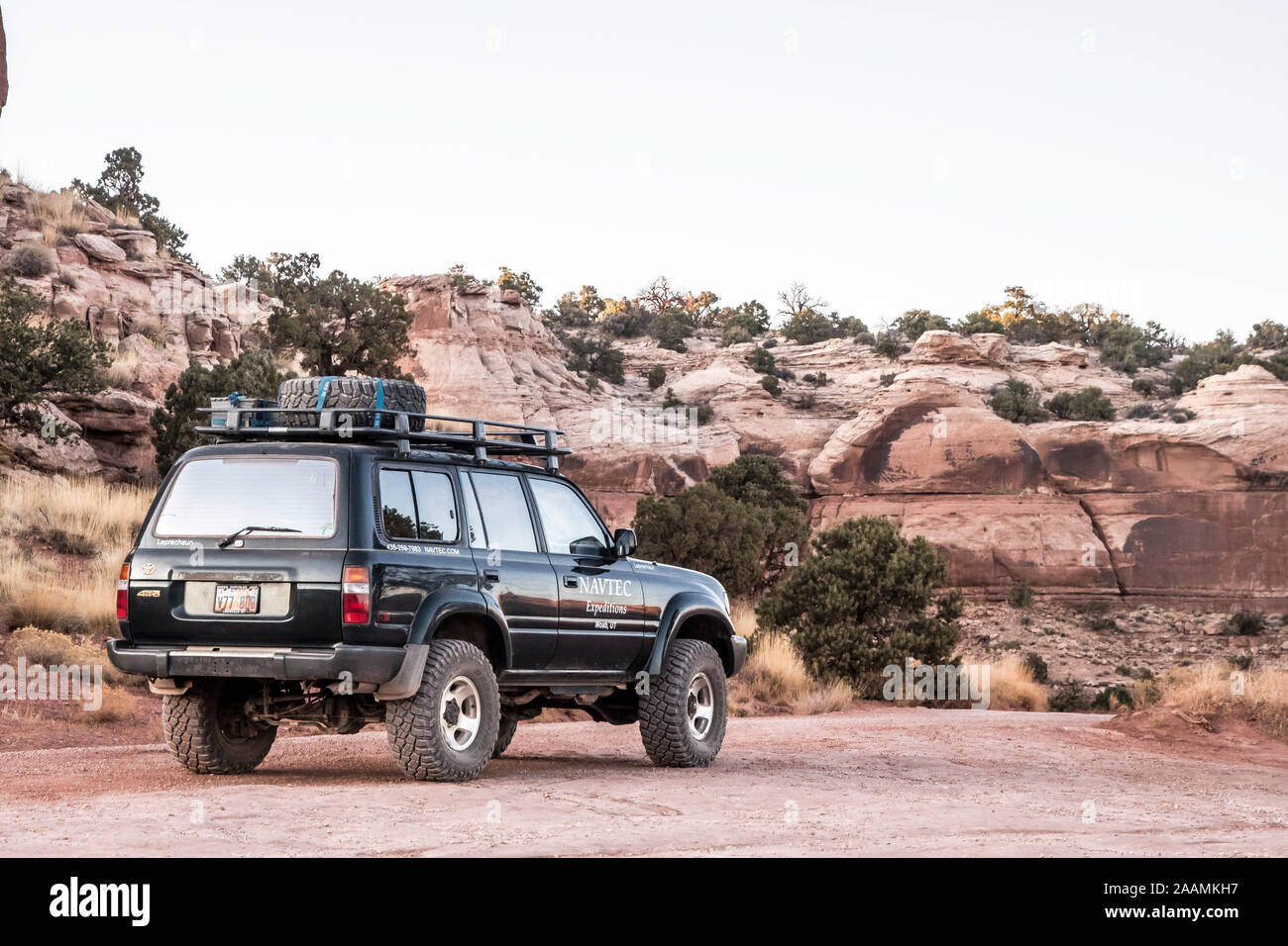 Stock Photo - Toyota Land Cruiser FJ80 expedition vehicle "Leprechaun ...
