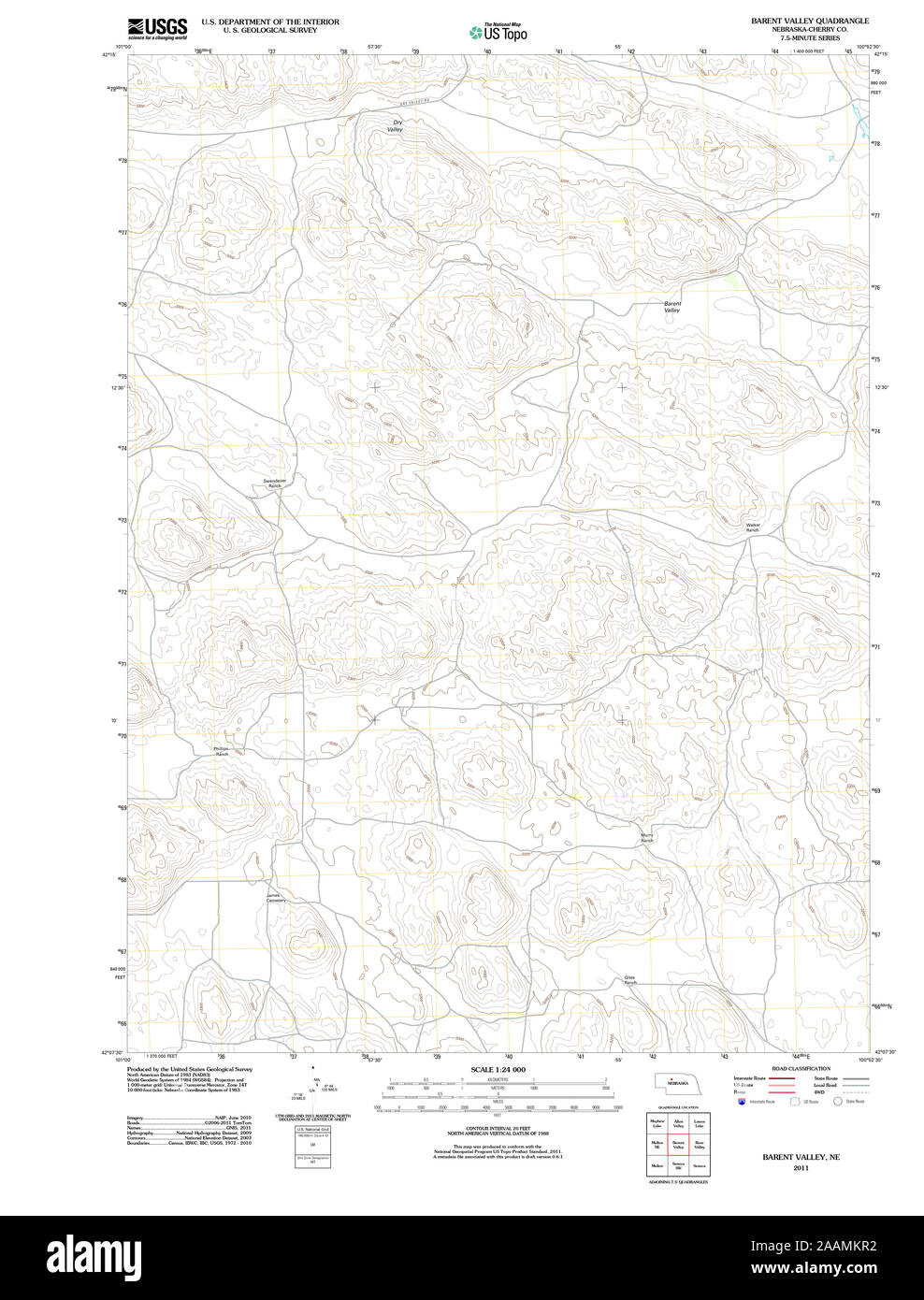 Nebraska valley map hi-res stock photography and images - Alamy