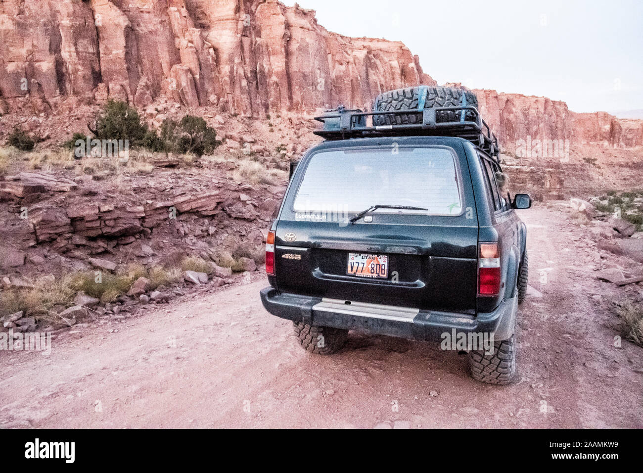 Stock Photo - Toyota Land Cruiser FJ80 expedition vehicle "Leprechaun ...