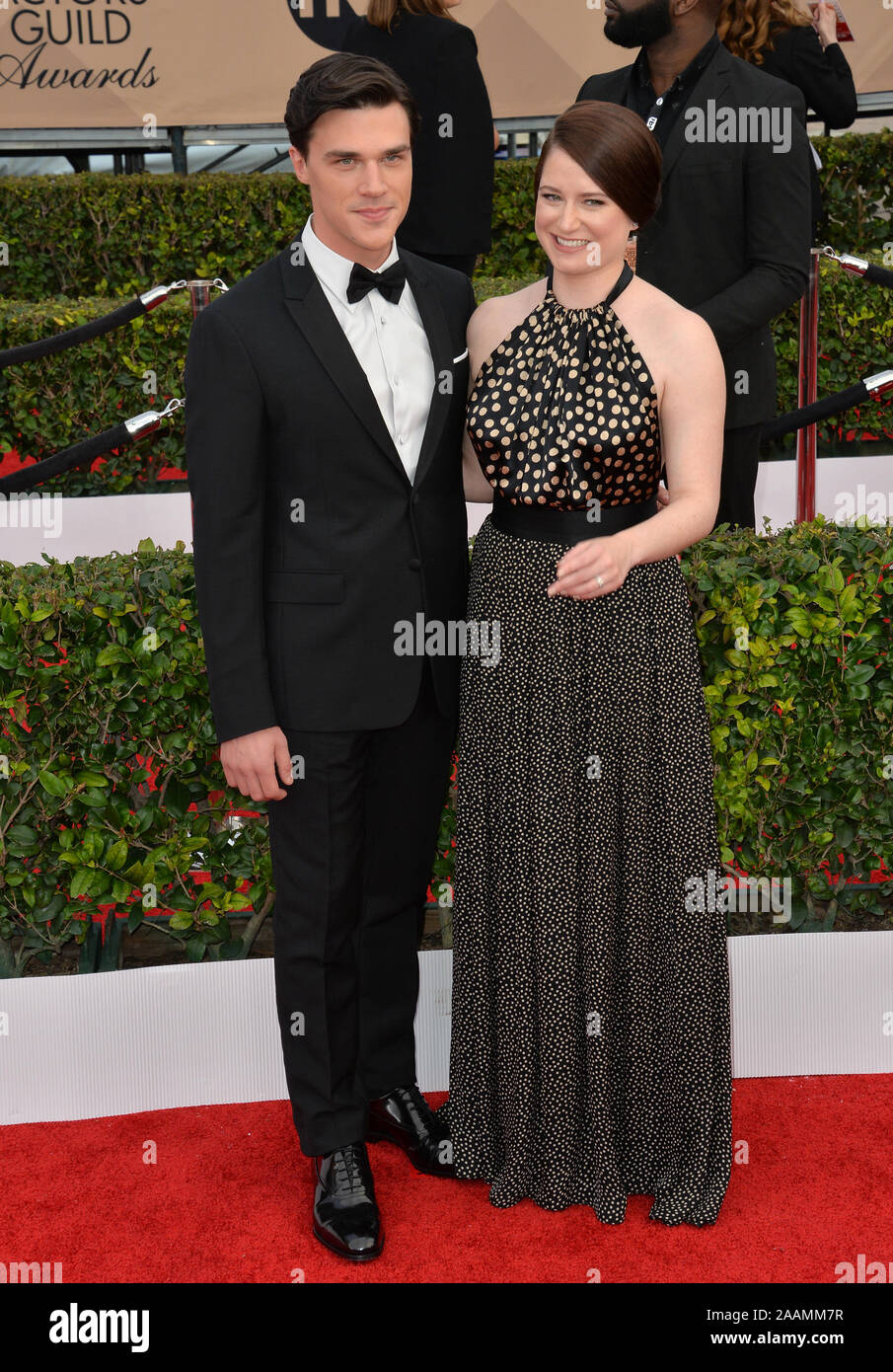 LOS ANGELES, CA - JANUARY 30, 2016: Finn Wittrock & Sarah Roberts at ...