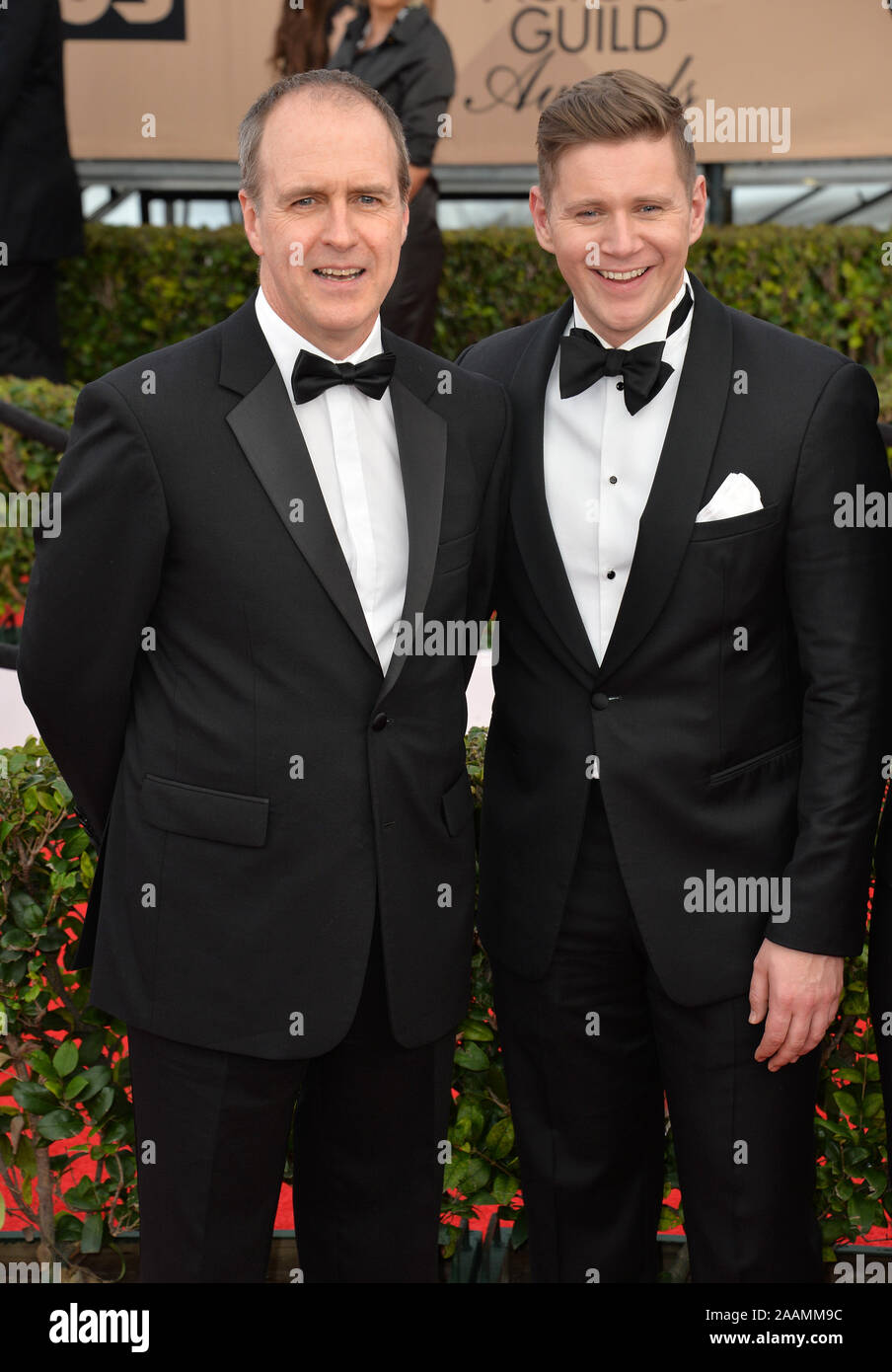 LOS ANGELES, CA - JANUARY 30, 2016: Actors Kevin Doyle & Allen Leech ...