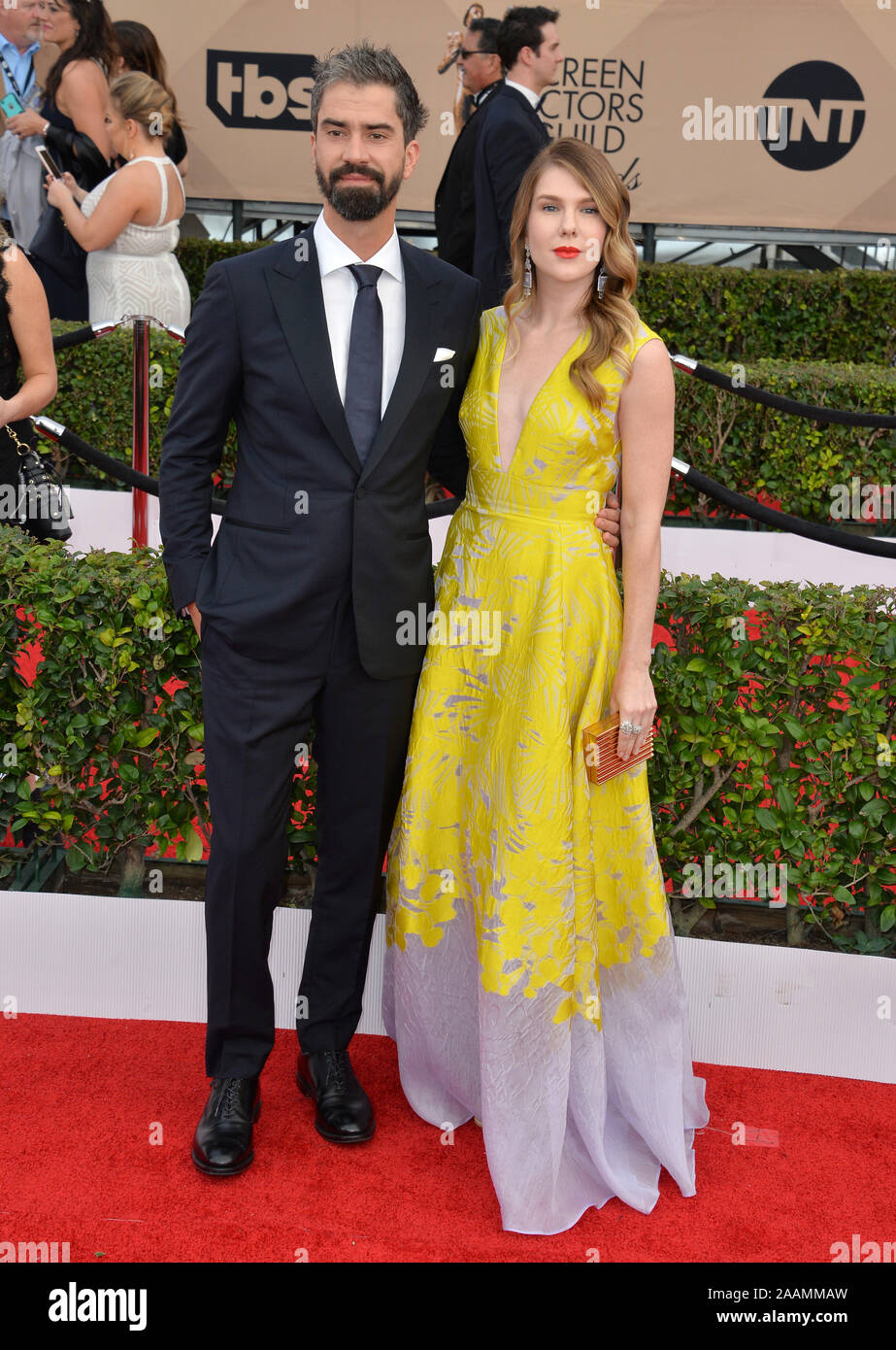 LOS ANGELES, CA - JANUARY 30, 2016: Lily Rabe & Hamish Linklater at the ...