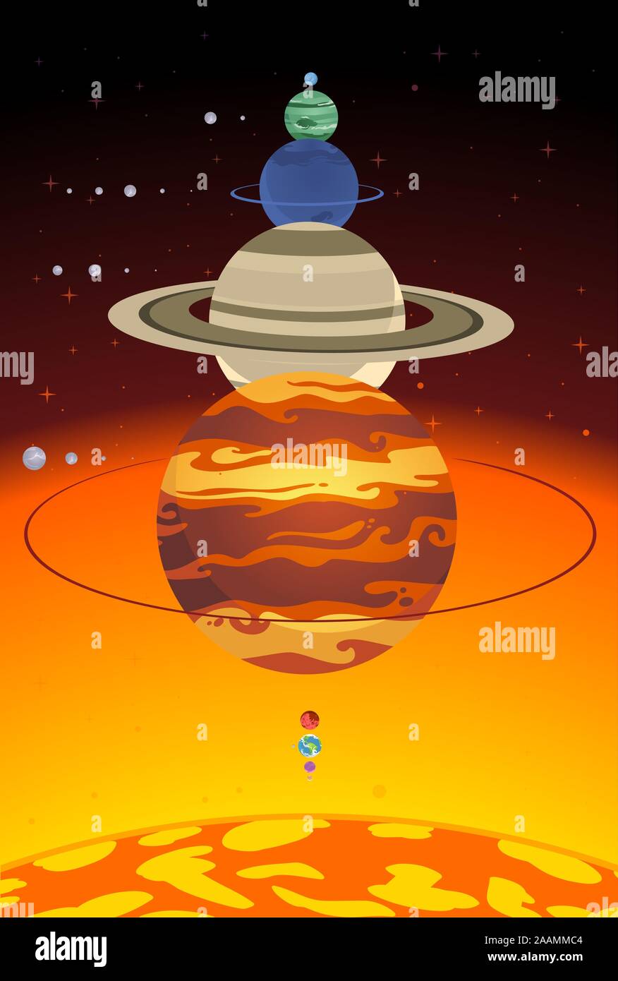 Solar system planets cartoon illustration Stock Vector Image & Art - Alamy