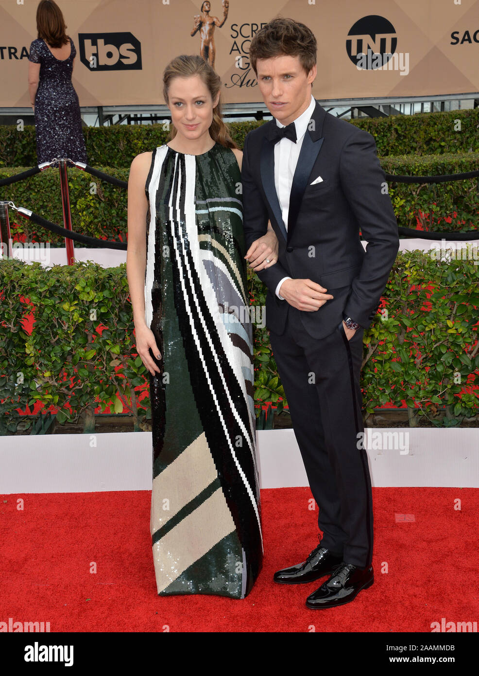 LOS ANGELES, CA - JANUARY 30, 2016: Actor Eddie Redmayne & wife Hannah ...