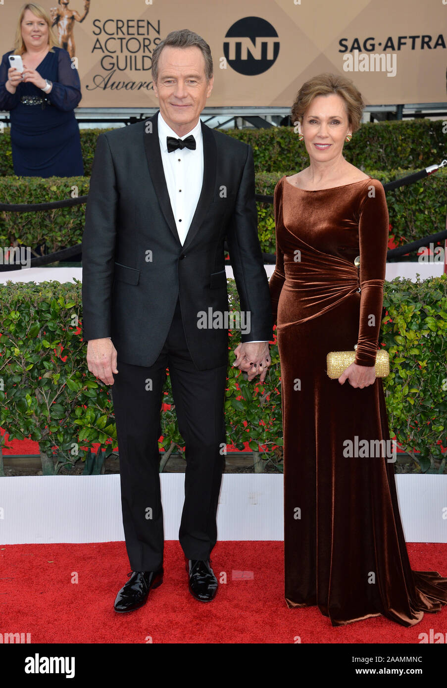 LOS ANGELES, CA - JANUARY 30, 2016: Actor Bryan Cranston & wife Robin ...