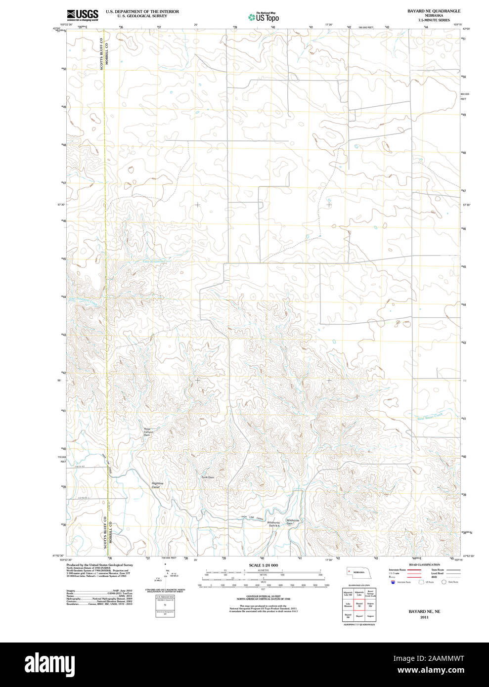 Map of bayard nebraska hi-res stock photography and images - Alamy