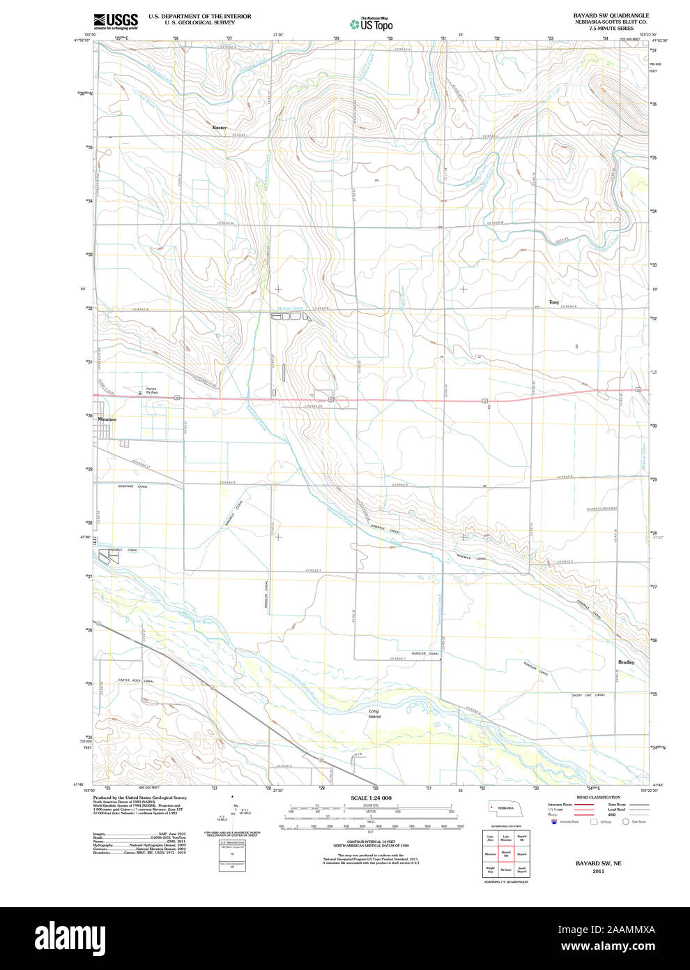 Map of bayard nebraska hi-res stock photography and images - Alamy
