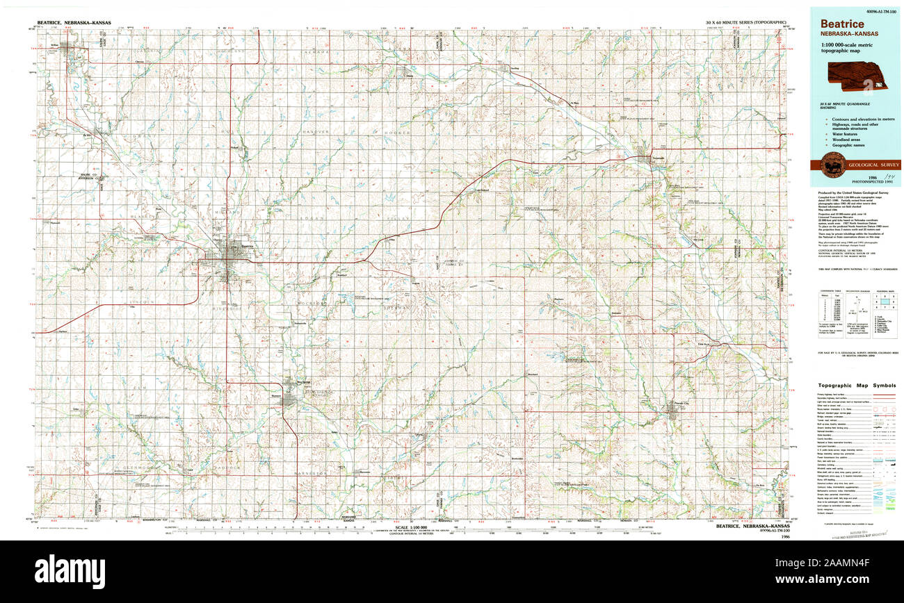 Map of beatrice hi-res stock photography and images - Alamy