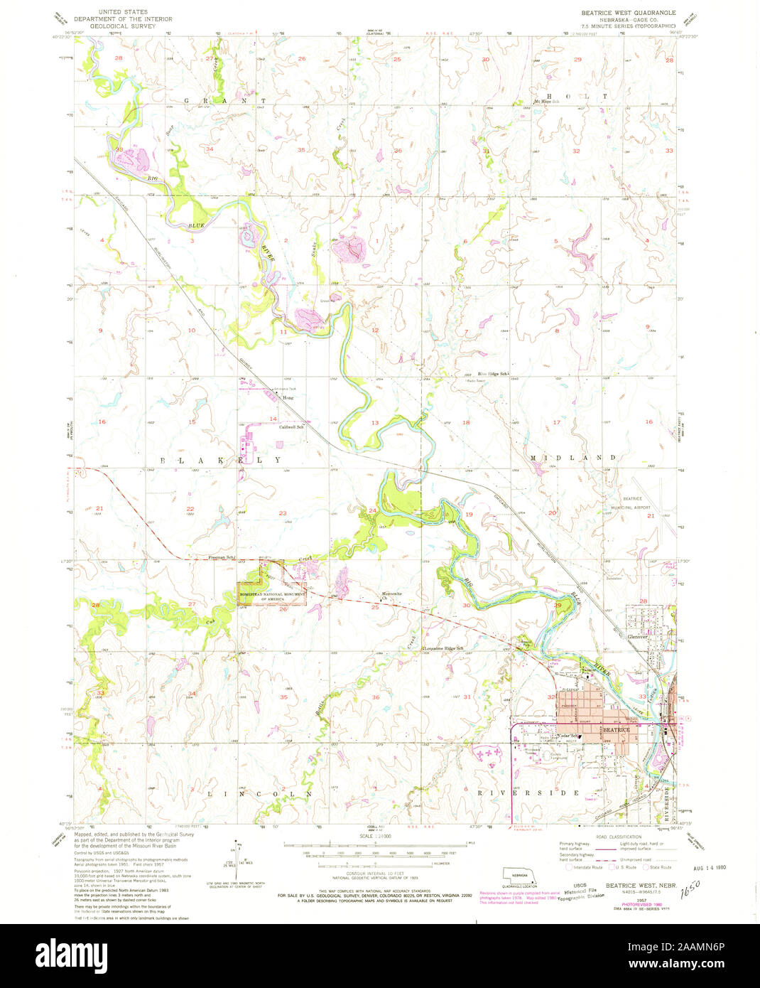 Beatrice nebraska map hi-res stock photography and images - Alamy
