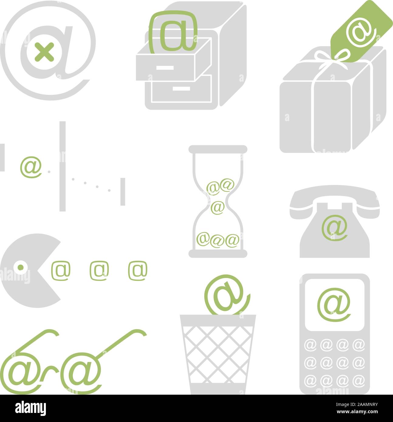 At character icons arobase internet, vector illustration cartoon Stock ...
