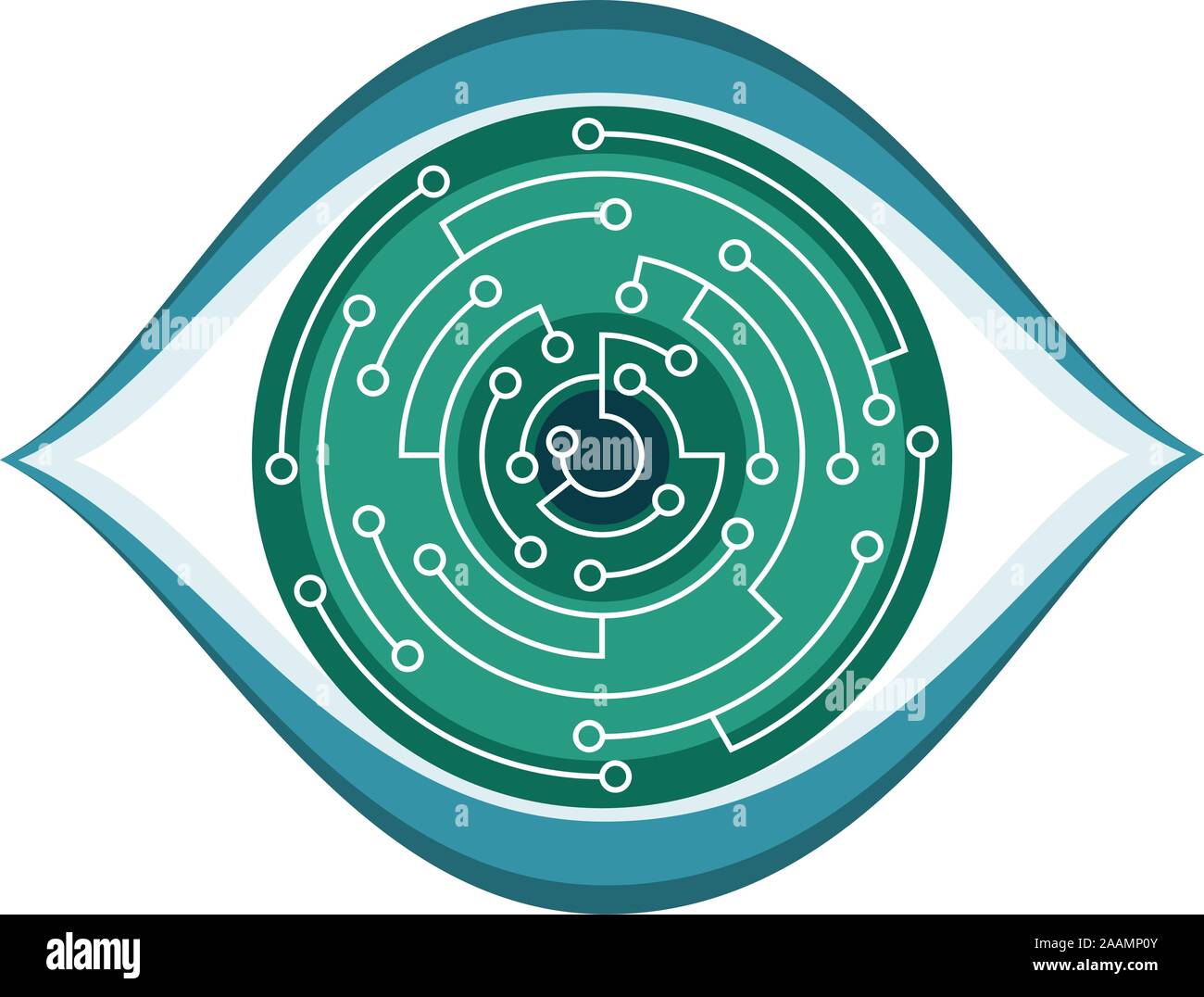 Computer Chip Eye Vector Illustration Cartoon Stock Vector Image & Art ...