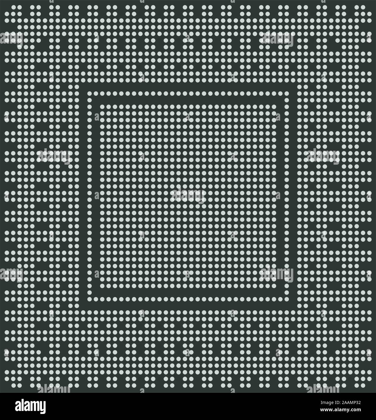 Computer chip microchip dots display vector illustration cartoon Stock ...