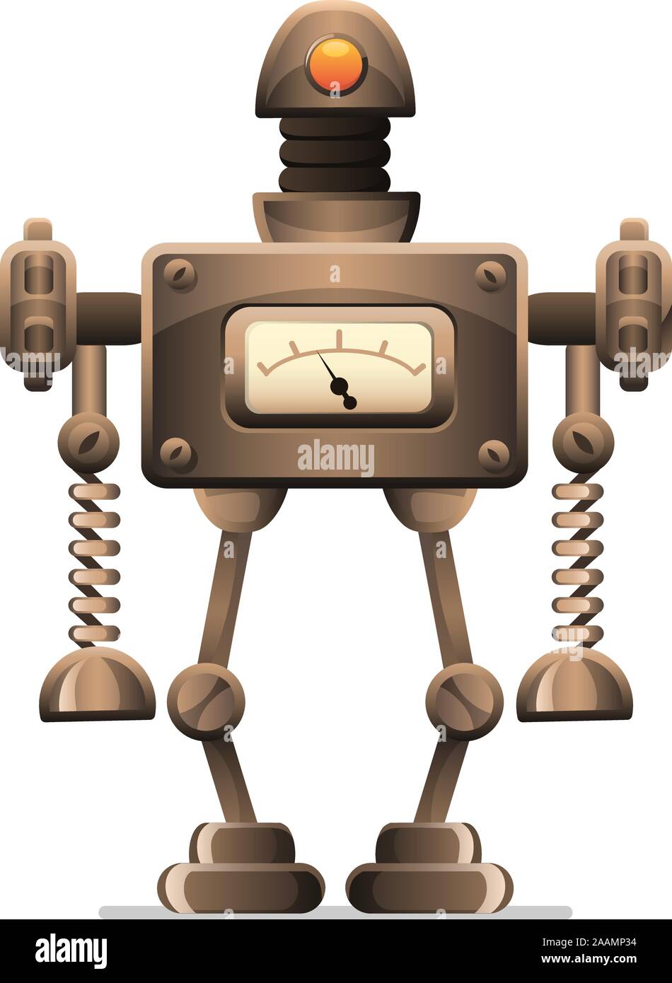 Copper cartoon vintage robot Stock Vector Image & Art - Alamy