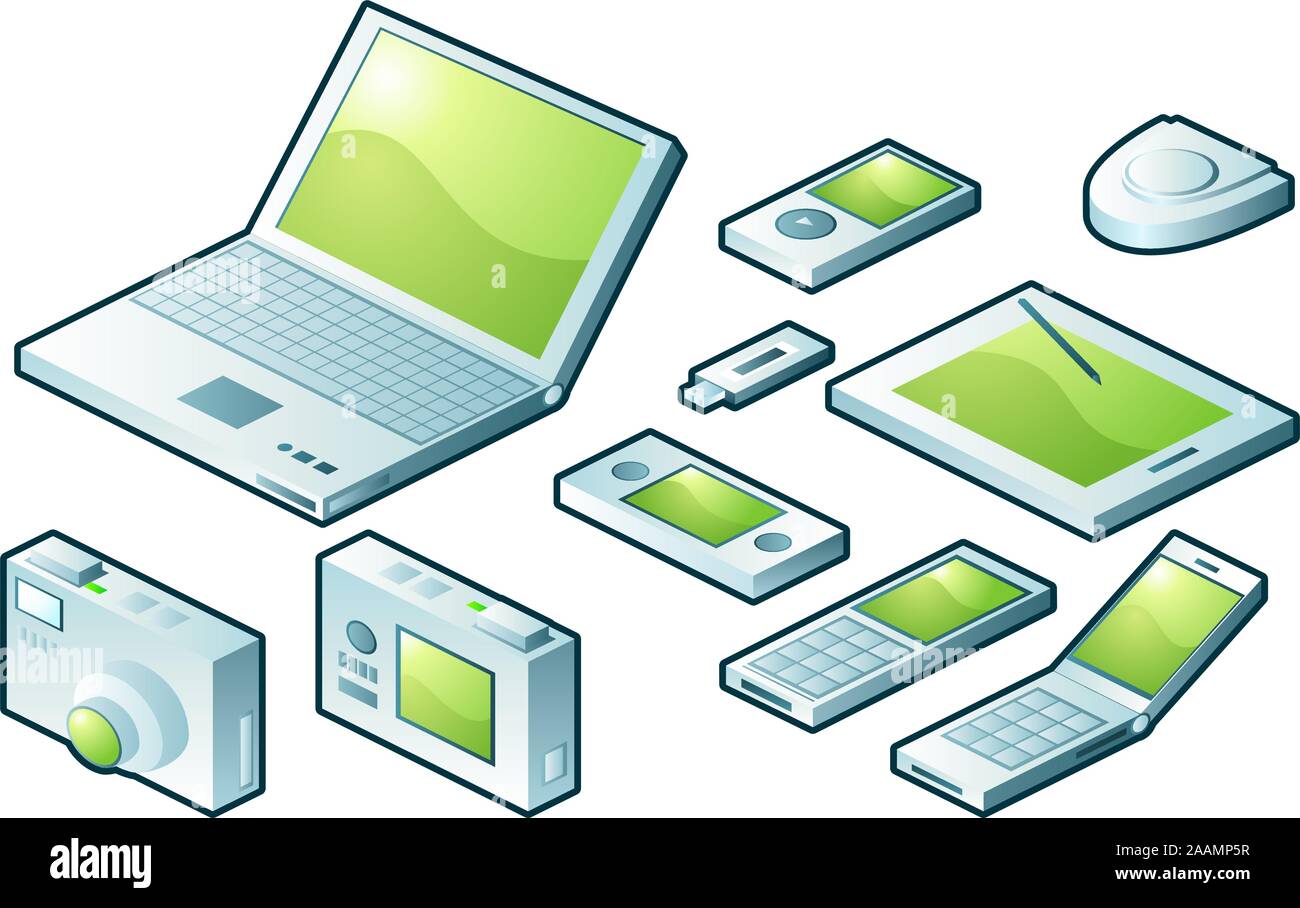 Technology icon set Stock Vector Image & Art - Alamy