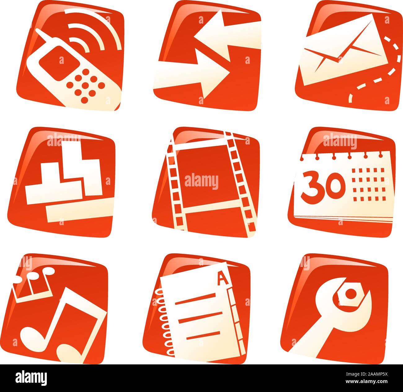 Cell phone communication icons collection Stock Vector Image & Art - Alamy