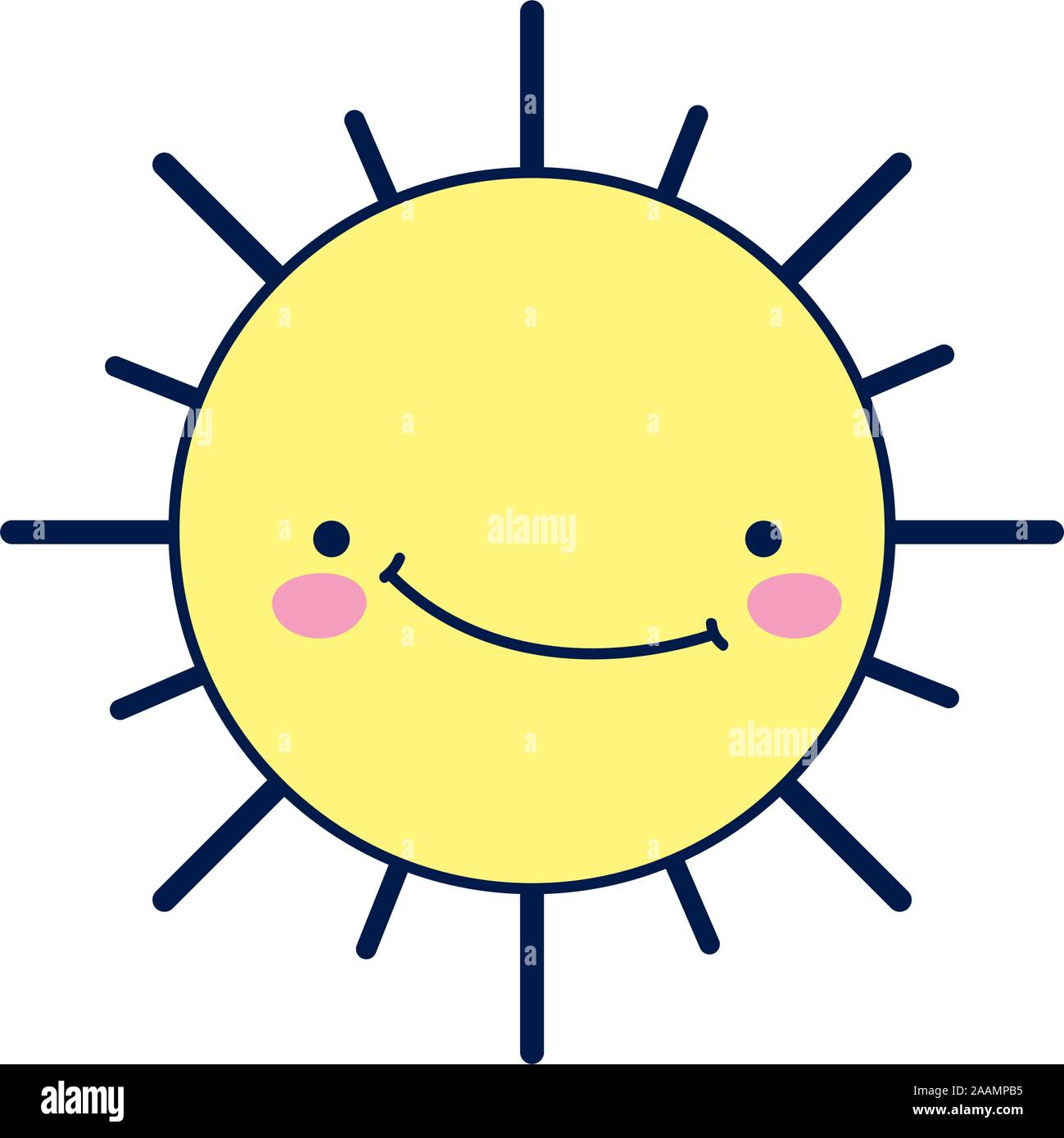 summer sun smiling detailed style vector illustration design Stock ...