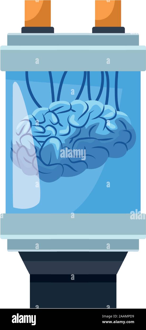 machine with brain icon, flat design Stock Vector Image & Art - Alamy