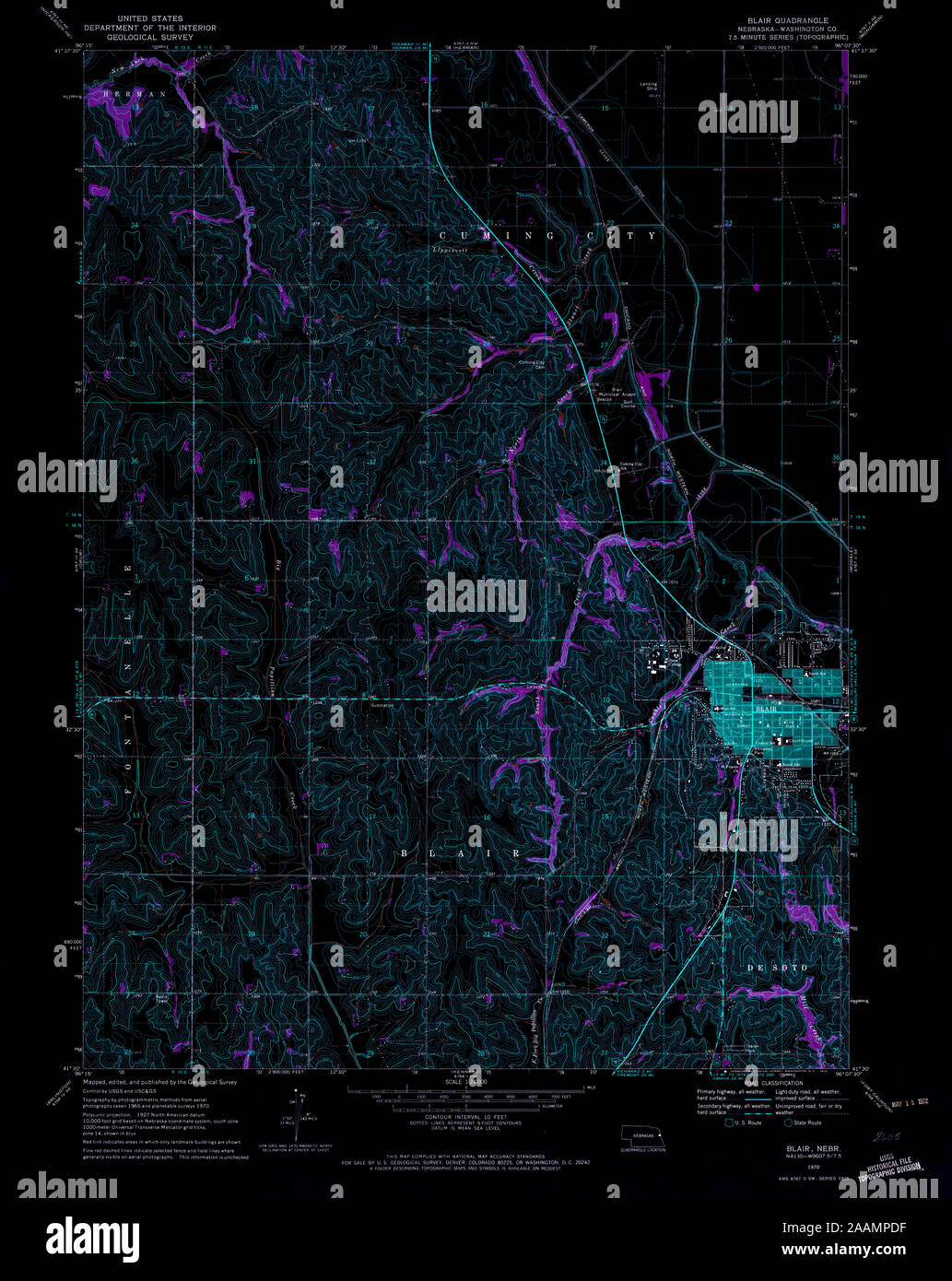 Map of blair nebraska hi-res stock photography and images - Alamy