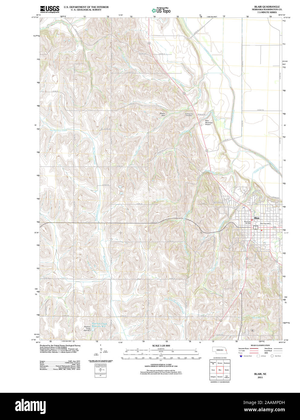 Map of blair nebraska hi-res stock photography and images - Alamy