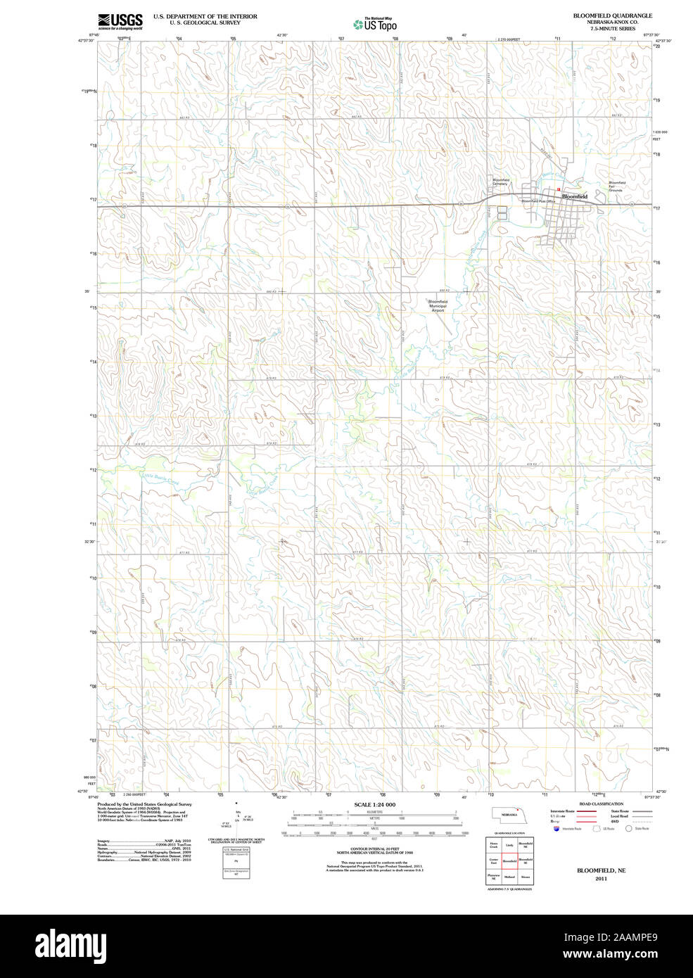 Map of bloomfield nebraska Cut Out Stock Images & Pictures - Alamy