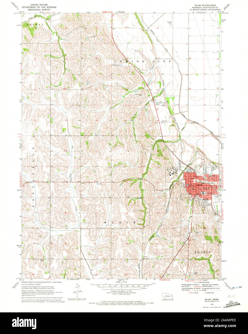 Map of blair nebraska hi-res stock photography and images - Alamy