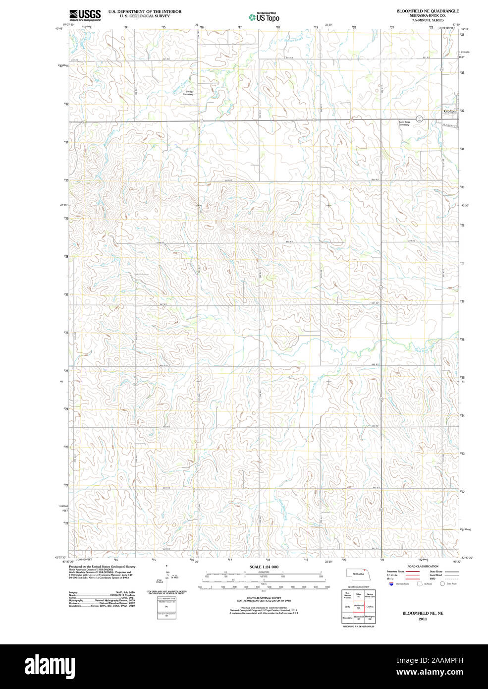 Map of bloomfield nebraska hi-res stock photography and images - Alamy