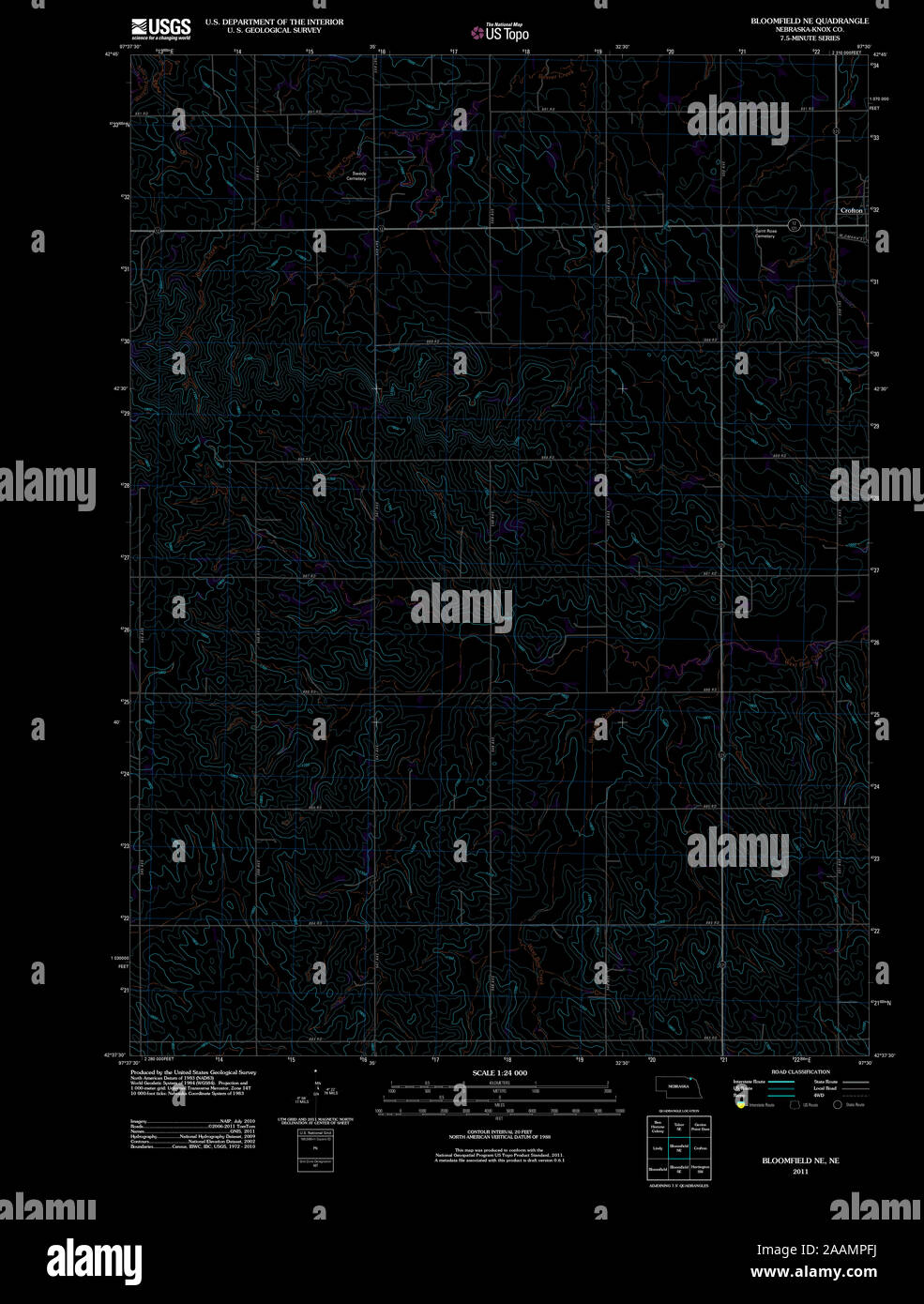 Map of bloomfield nebraska hi-res stock photography and images - Alamy
