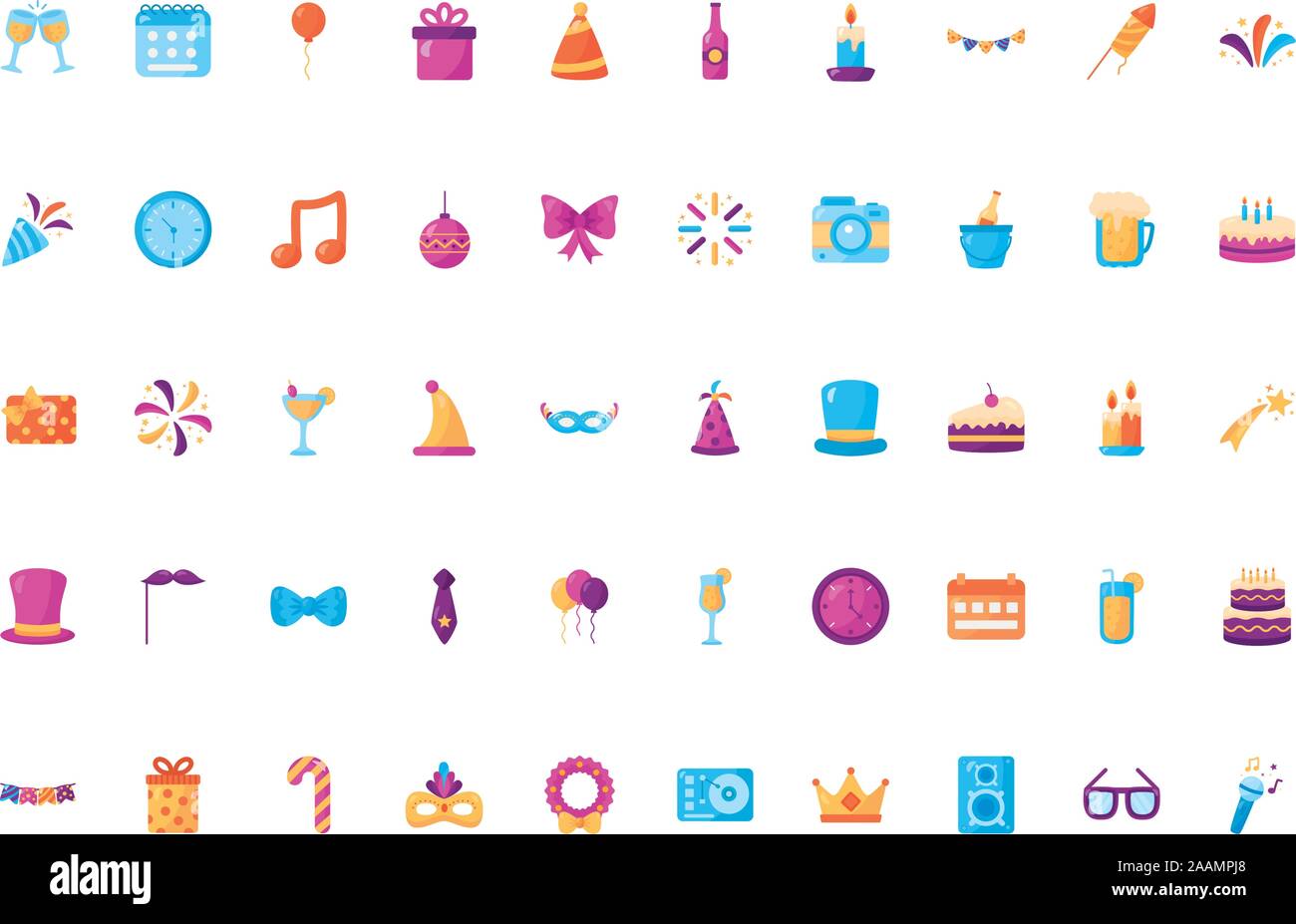 bundle of party celebration icons Stock Vector Image & Art - Alamy