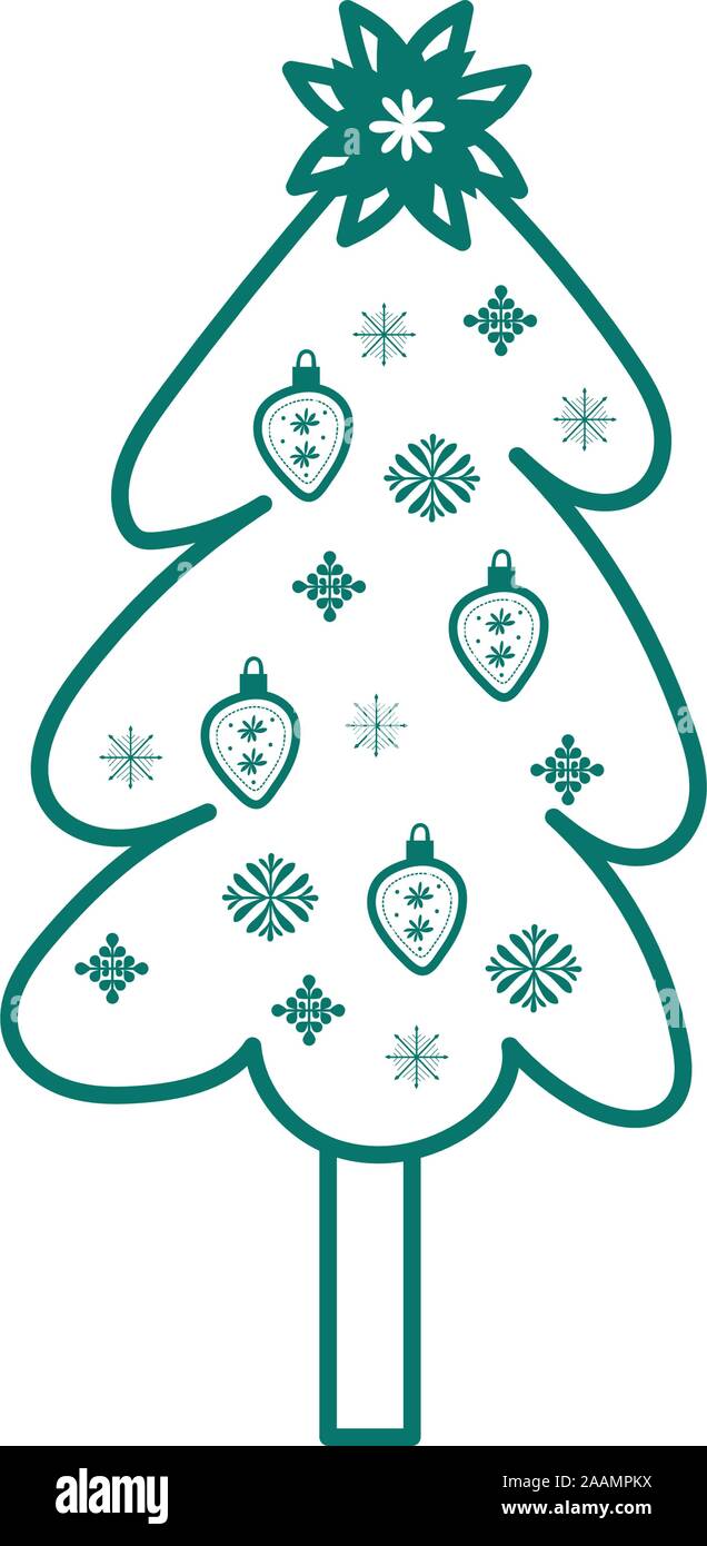merry christmas pine tree icon Stock Vector Image & Art - Alamy