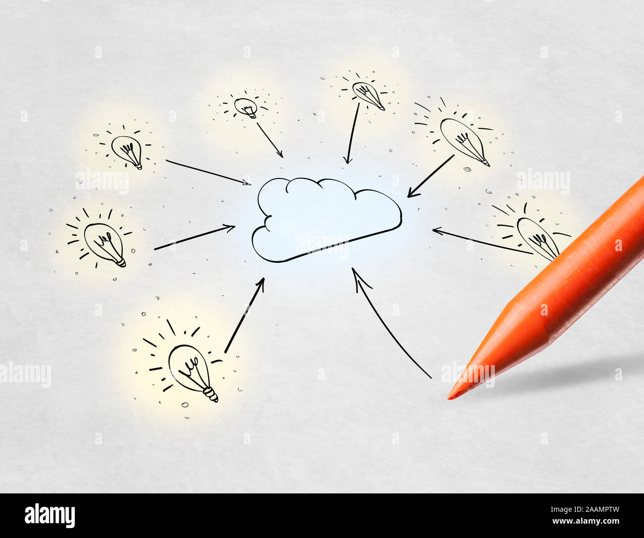 Pencil drawing online task management concept Stock Photo - Alamy