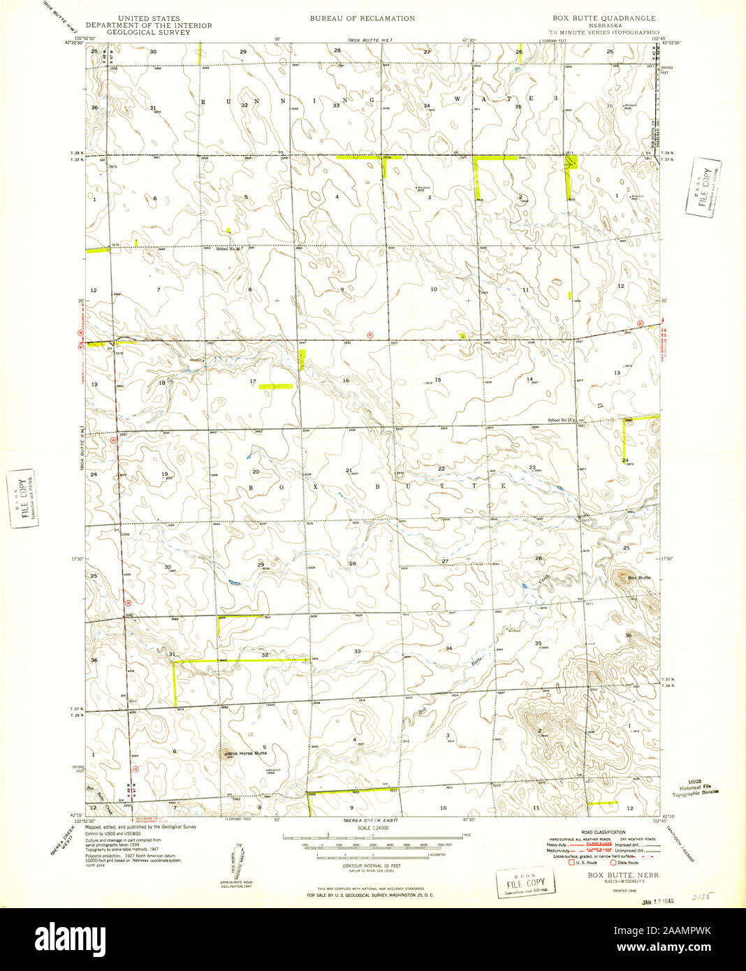 Map of box butte hi-res stock photography and images - Alamy