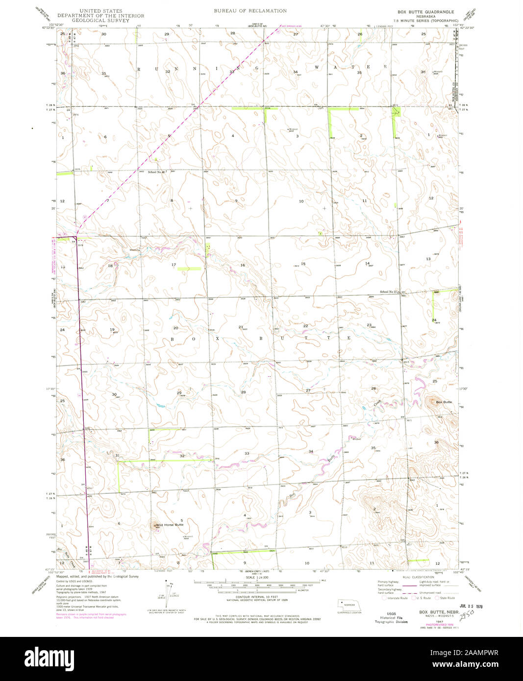 Box butte nebraska map hi-res stock photography and images - Alamy