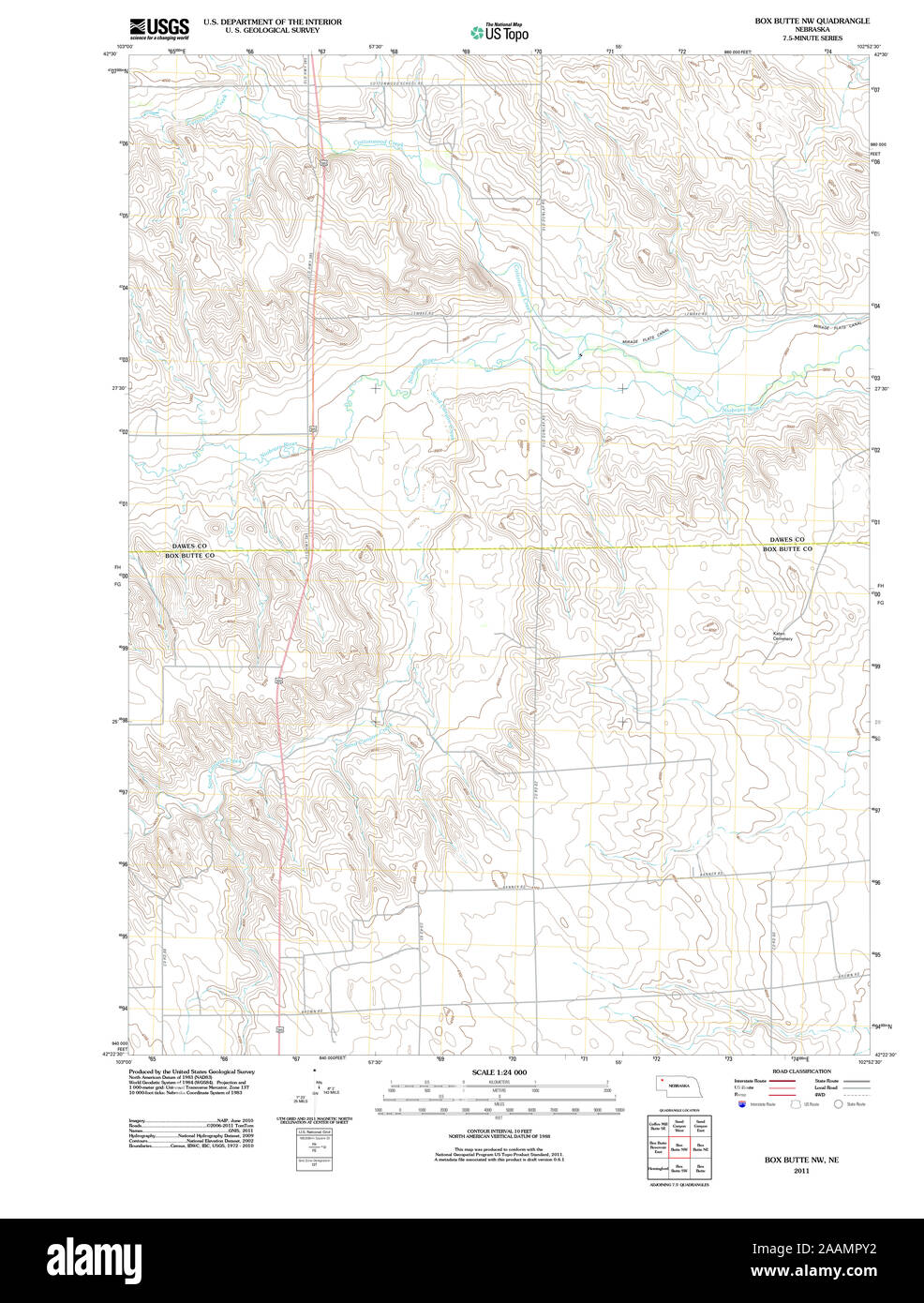 Box butte nebraska map hi-res stock photography and images - Alamy