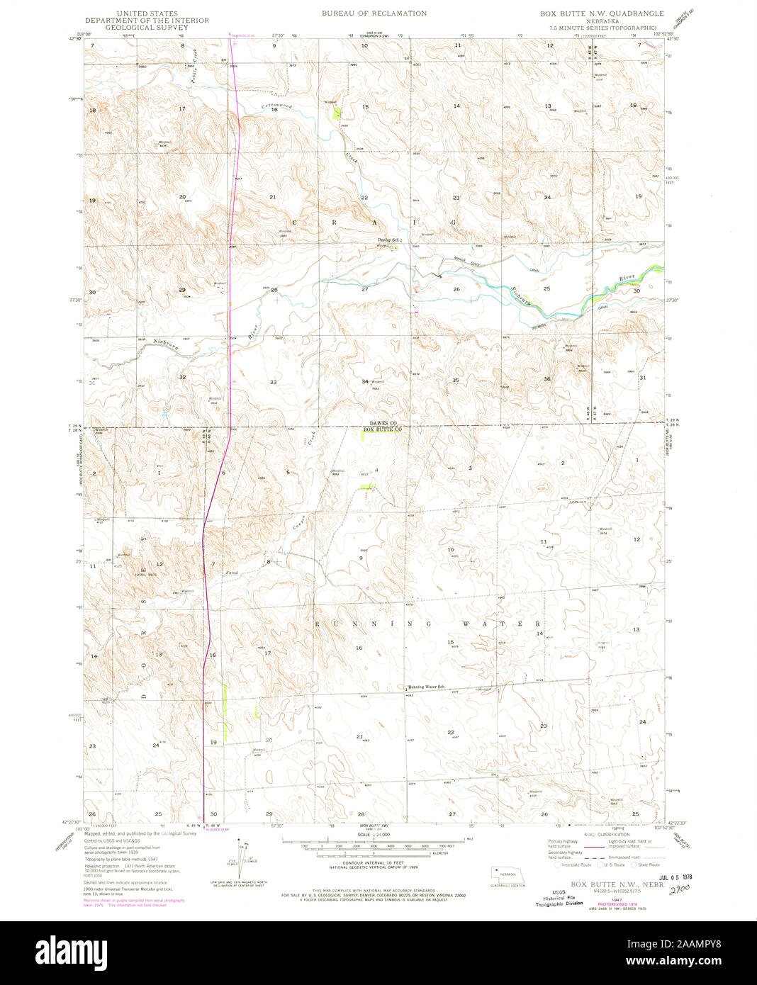 Box butte nebraska map hi-res stock photography and images - Alamy