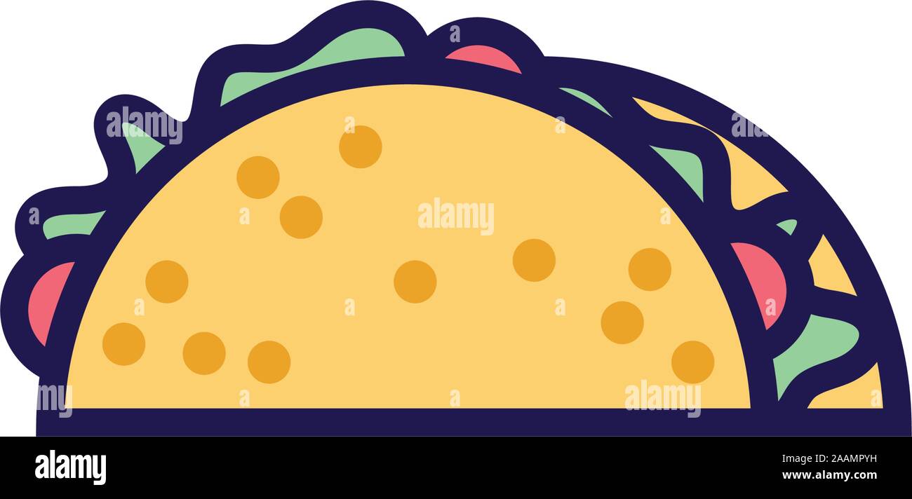mexican taco food fill style icon Stock Vector Image & Art - Alamy