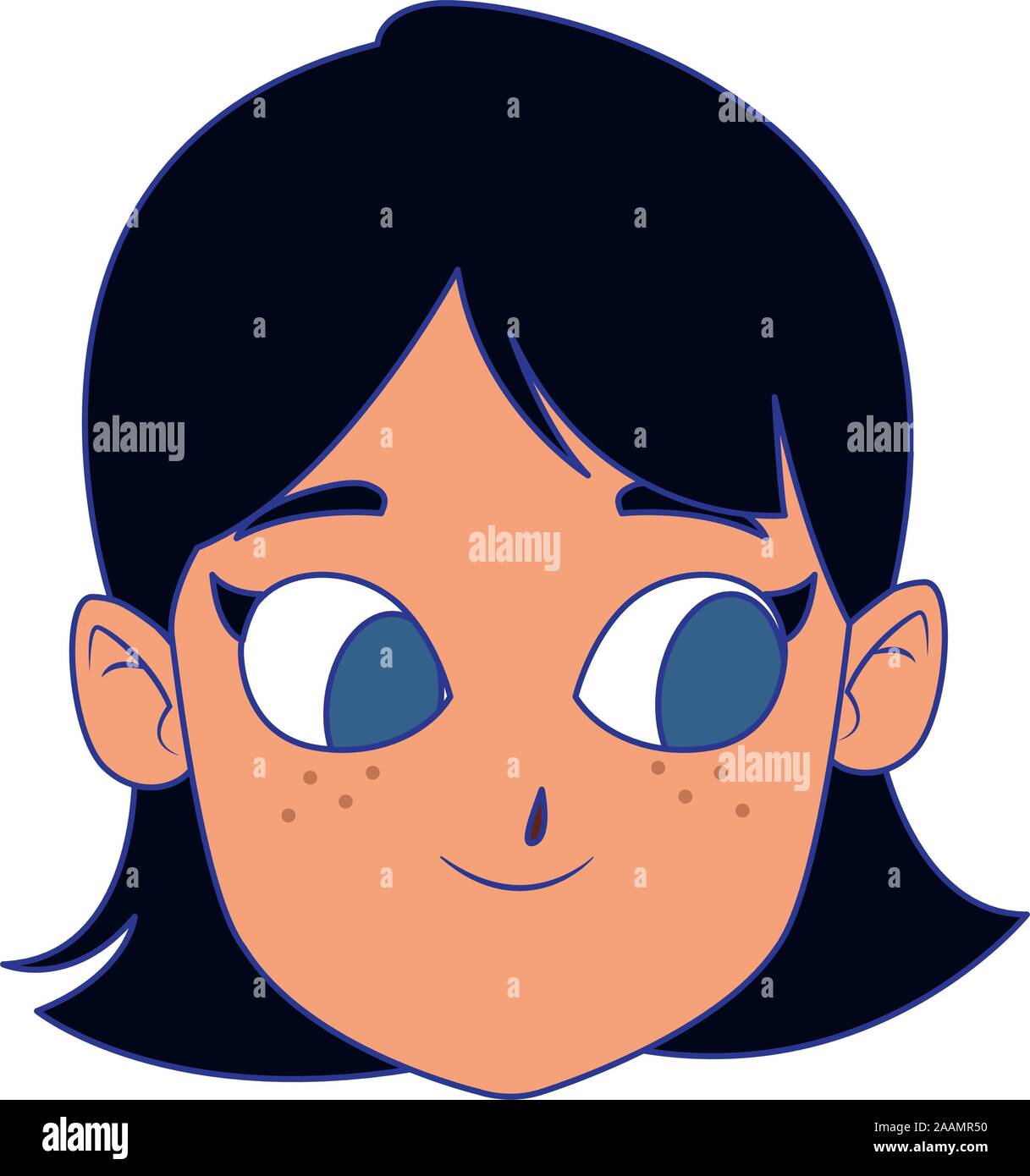 cute woman face icon, flat design Stock Vector Image & Art - Alamy