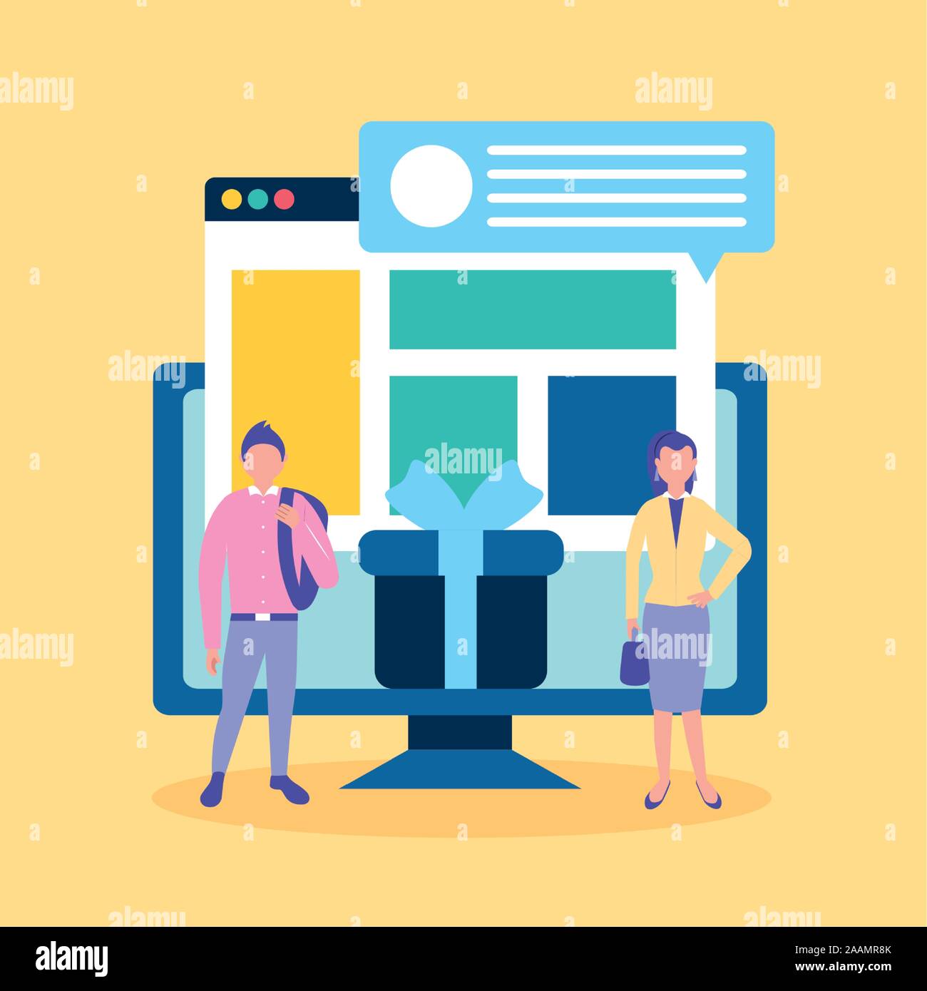 Bubble computer avatar man woman hi-res stock photography and images ...