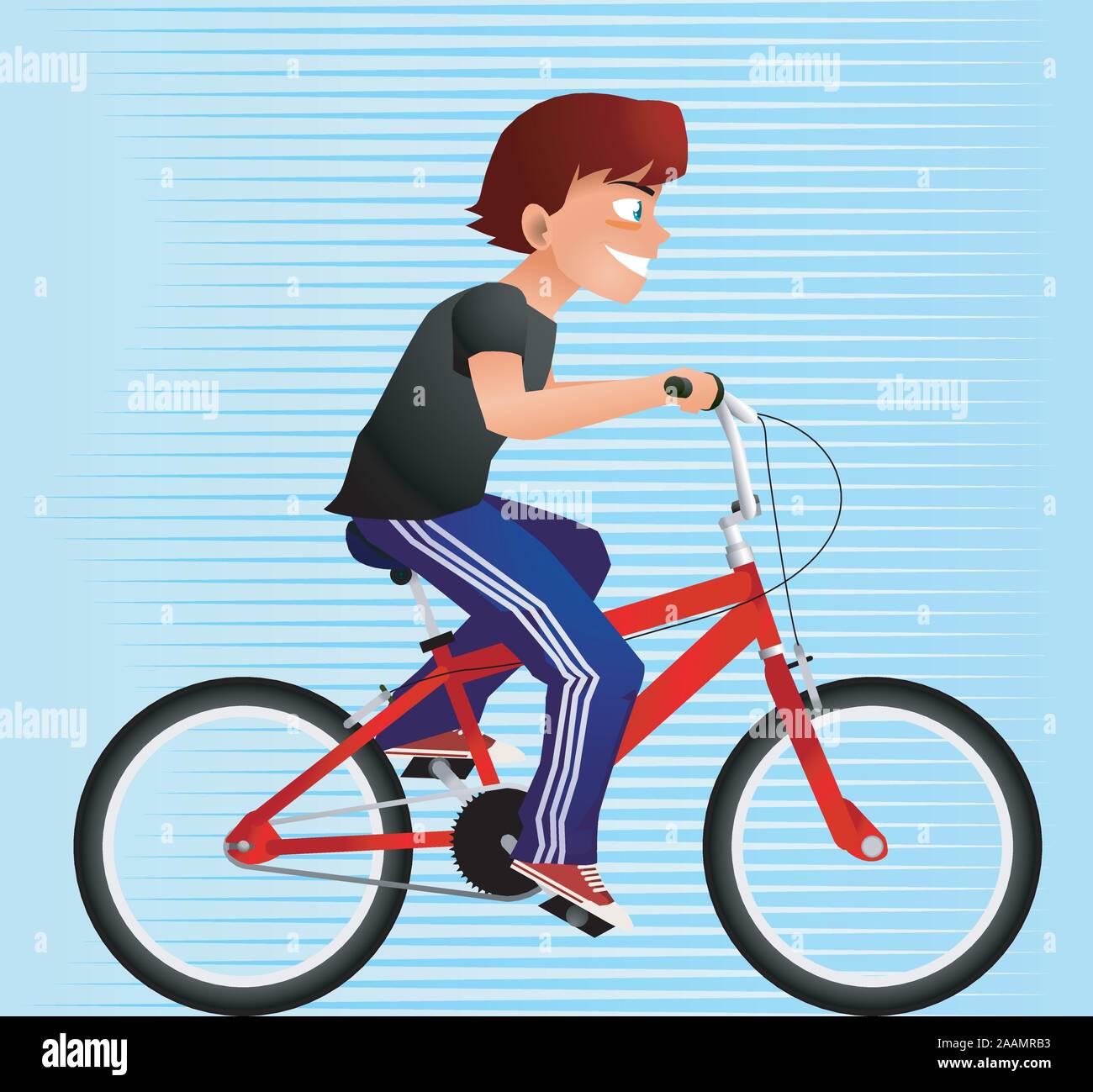Boys riding bicycle Stock Vector Images - Alamy