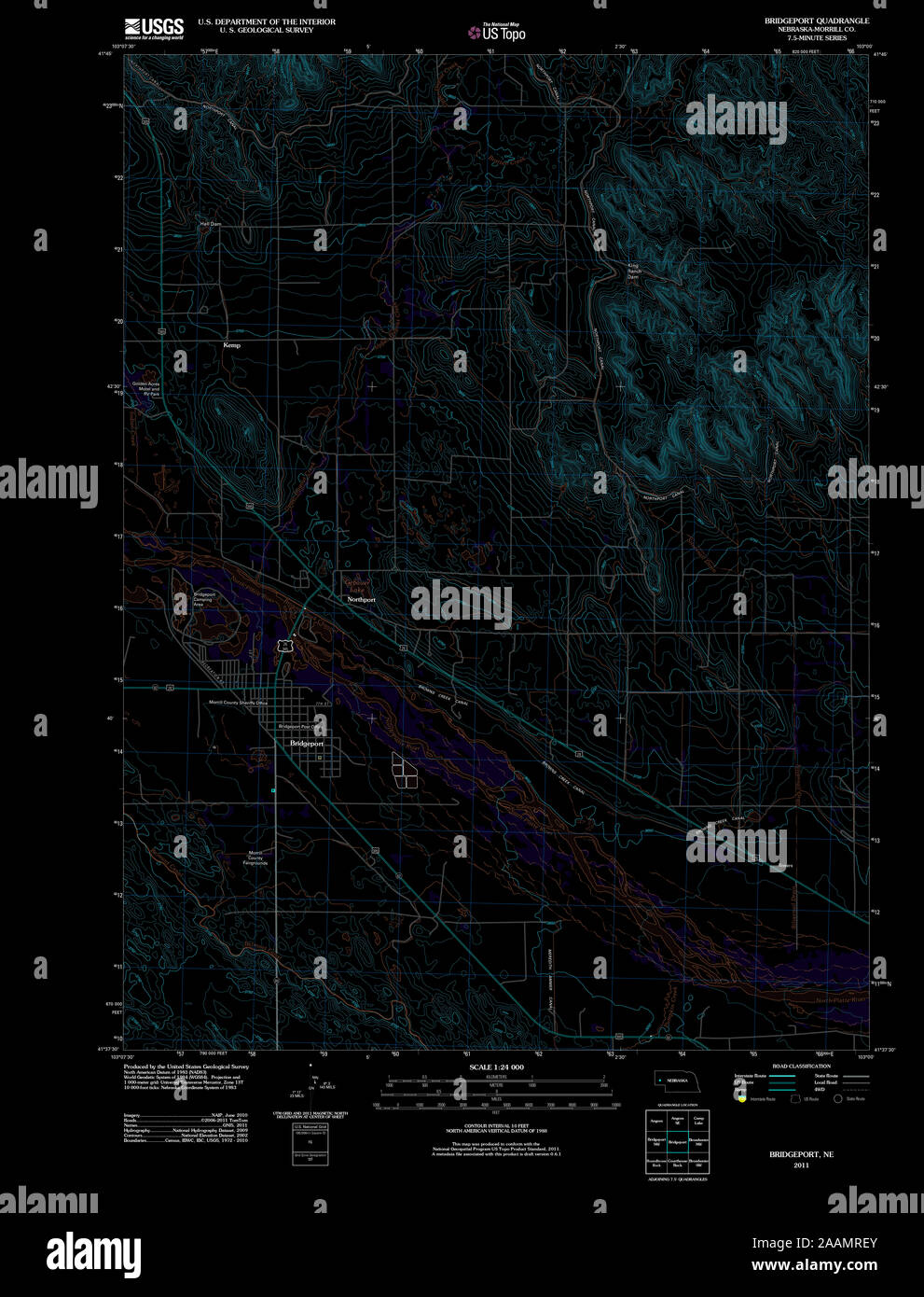 Map of bridgeport nebraska hi-res stock photography and images - Alamy