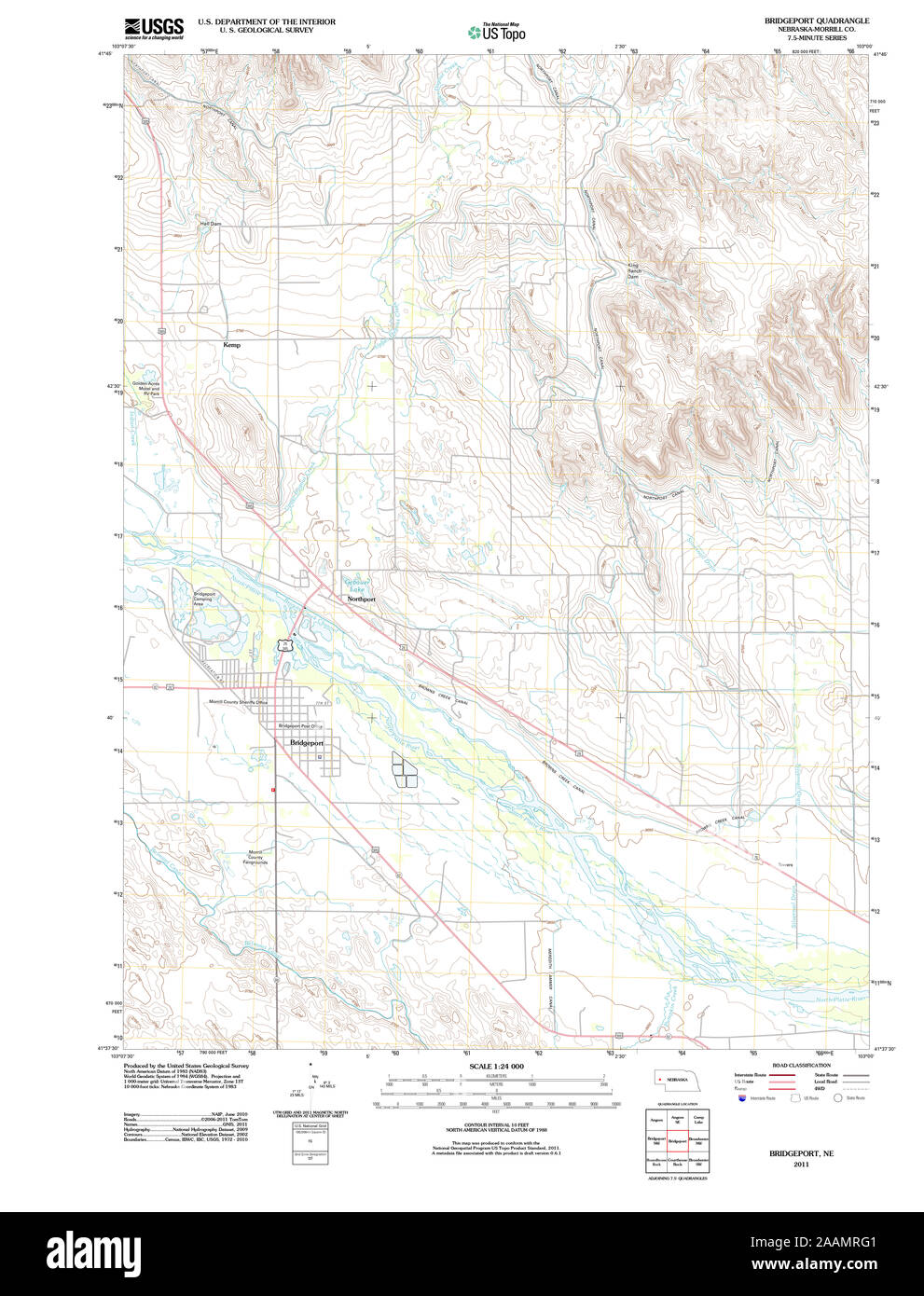 Map of bridgeport nebraska Cut Out Stock Images & Pictures - Alamy
