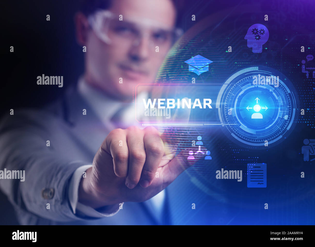 Business, Technology, Internet and network concept. Webinar e-learning ...