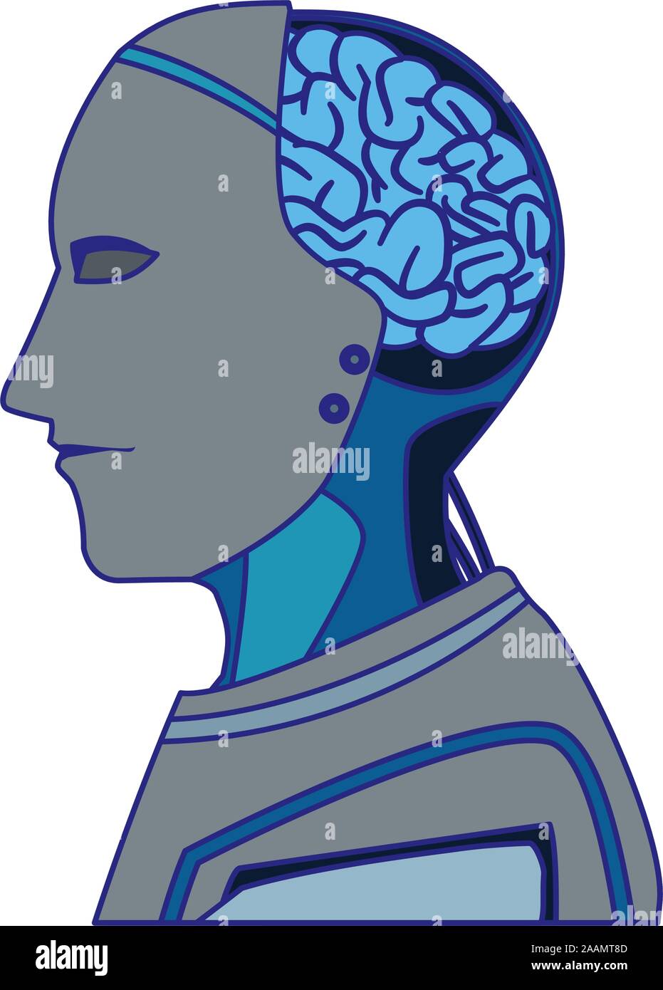 humanoid robot icon, flat design Stock Vector Image & Art - Alamy
