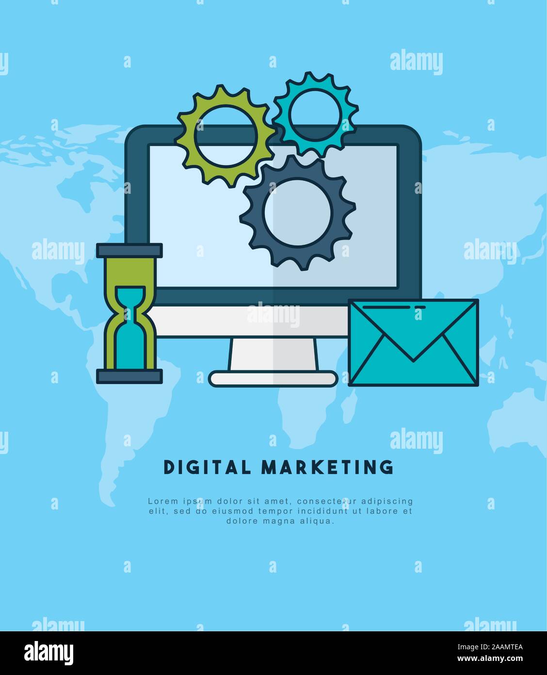 digital marketing technology with desktop Stock Vector Image & Art - Alamy
